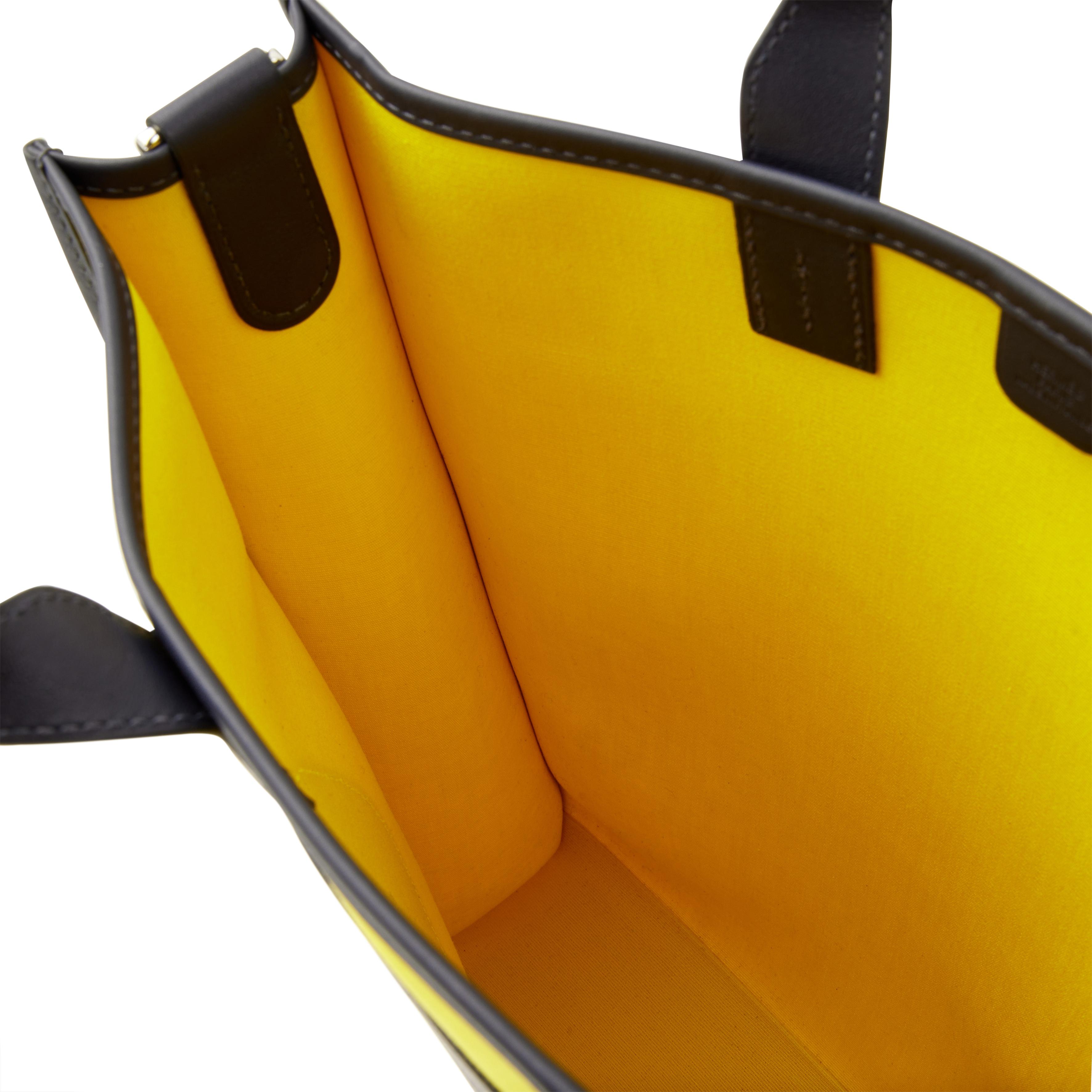 Jaune De Naples Canvas, Bleu Nuit and White Swift Record Tote Palladium ...