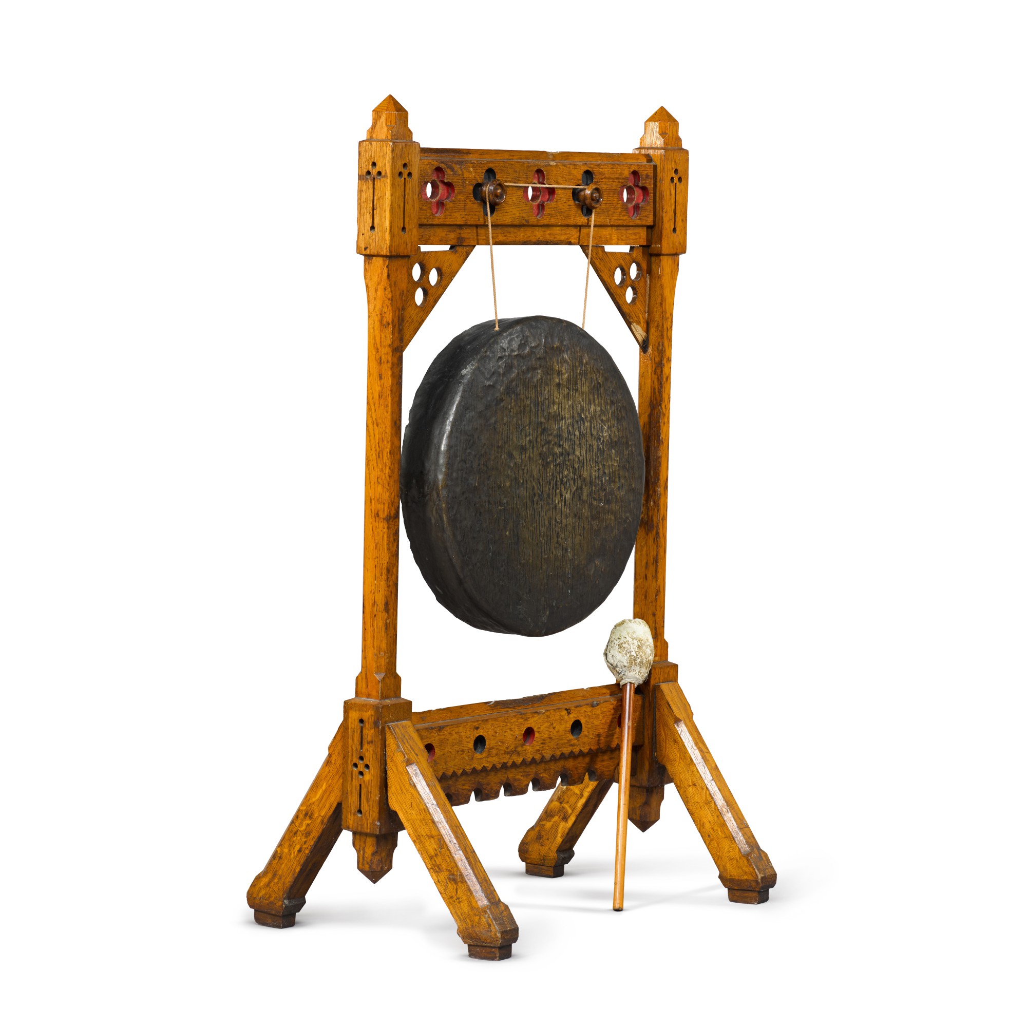 A Victorian carved oak country house dinner gong, circa 1880 ...