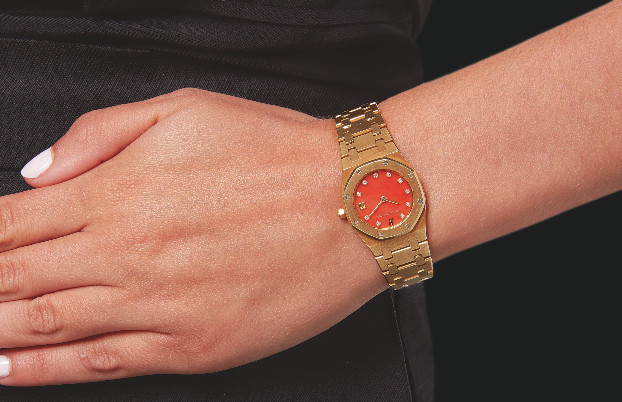 AUDEMARS PIGUET | REF D19615 ROYAL OAK, A YELLOW GOLD AND DIAMOND SET ...