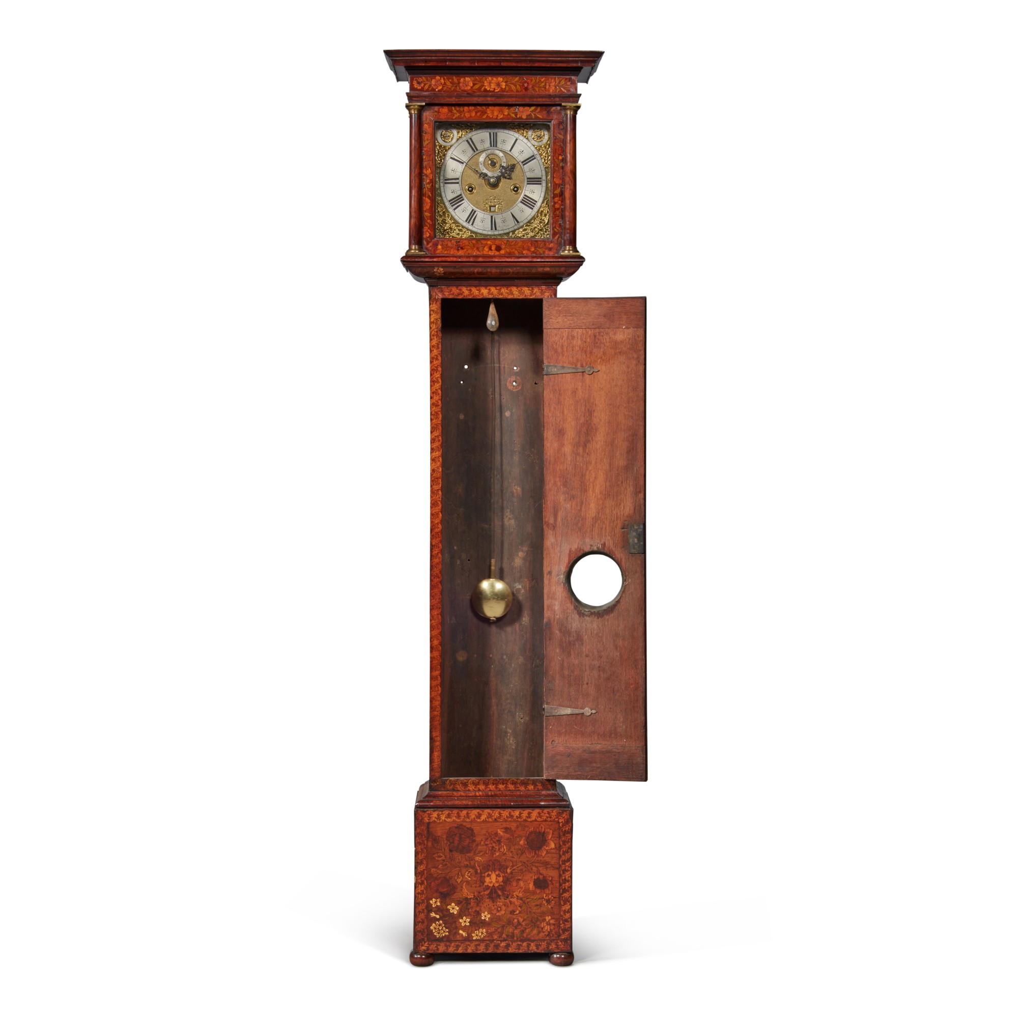 A William and Mary Quarter Repeating Month-Going Walnut Marquetry ...