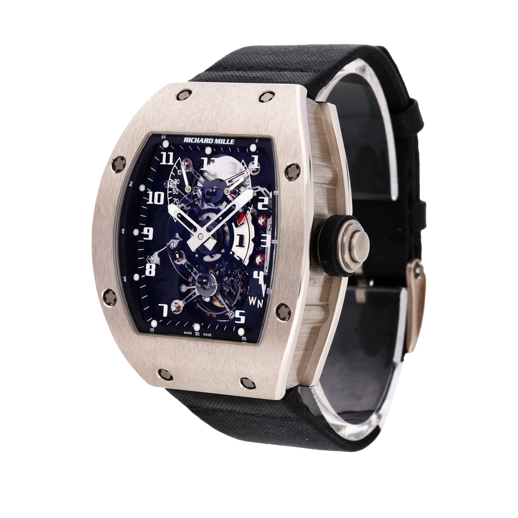 Reference RM003 AF WG | A white gold skeletonized dual time tourbillon ...