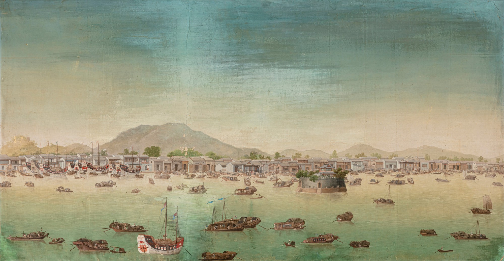 The "Dutch folly fort" in Canton Chinese school, Qing Dynasty, 19th ...