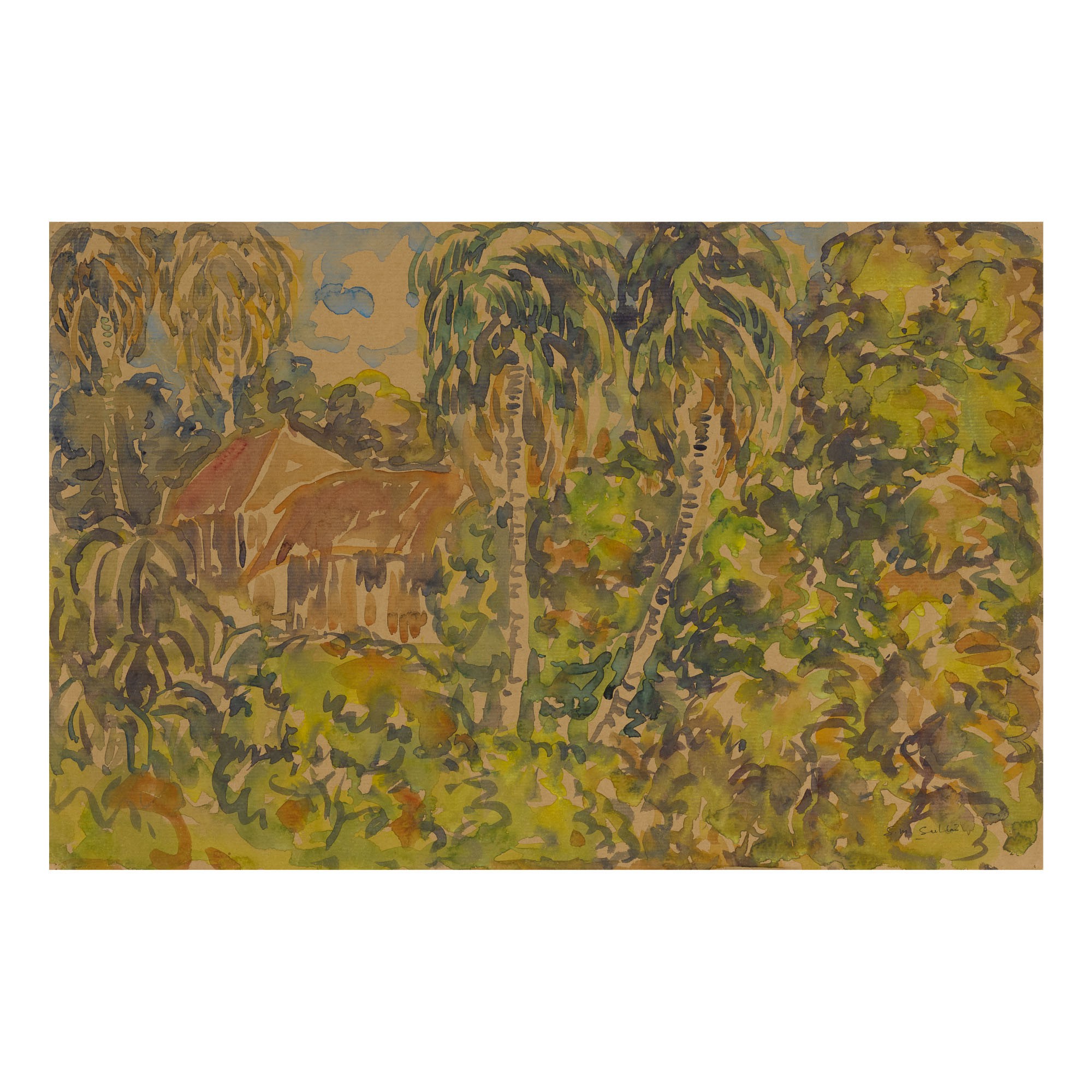 SHEIKH MOHAMMED SULTAN | UNTITLED (VILLAGE SCENE) | Modern ...