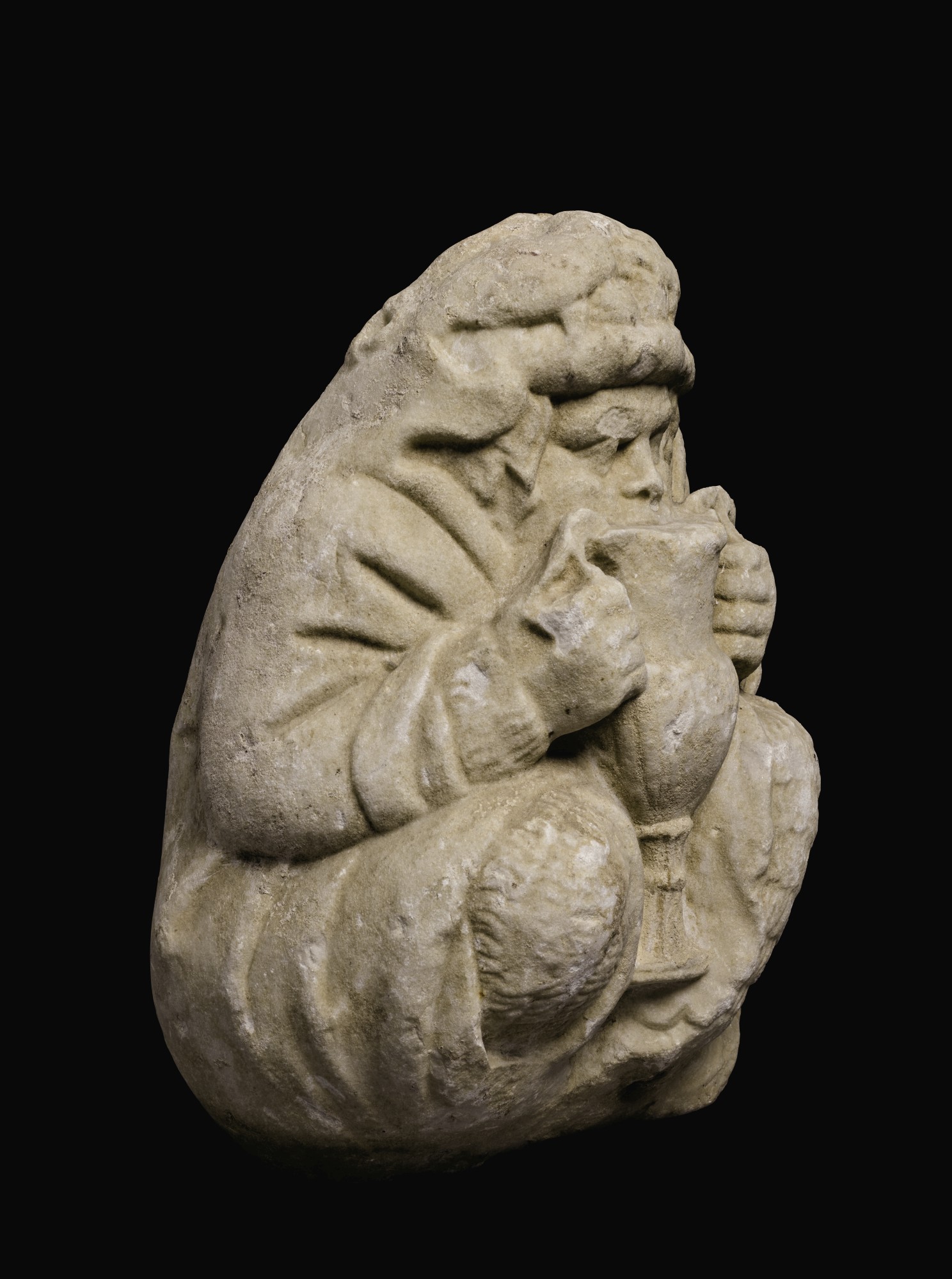 A ROMAN MARBLE CROUCHING FIGURE OF SILENUS, CIRCA 2ND CENTURY A.D ...