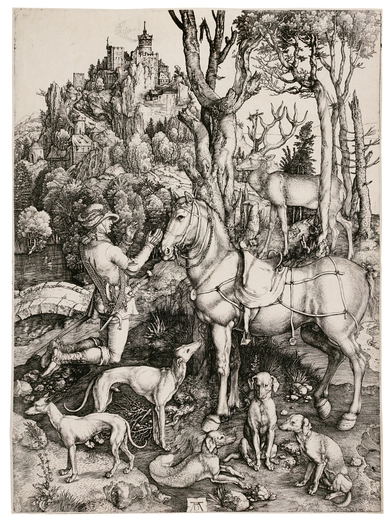 Saint Eustace (B. 57; M., Holl. 60) | Old Master Prints including ...