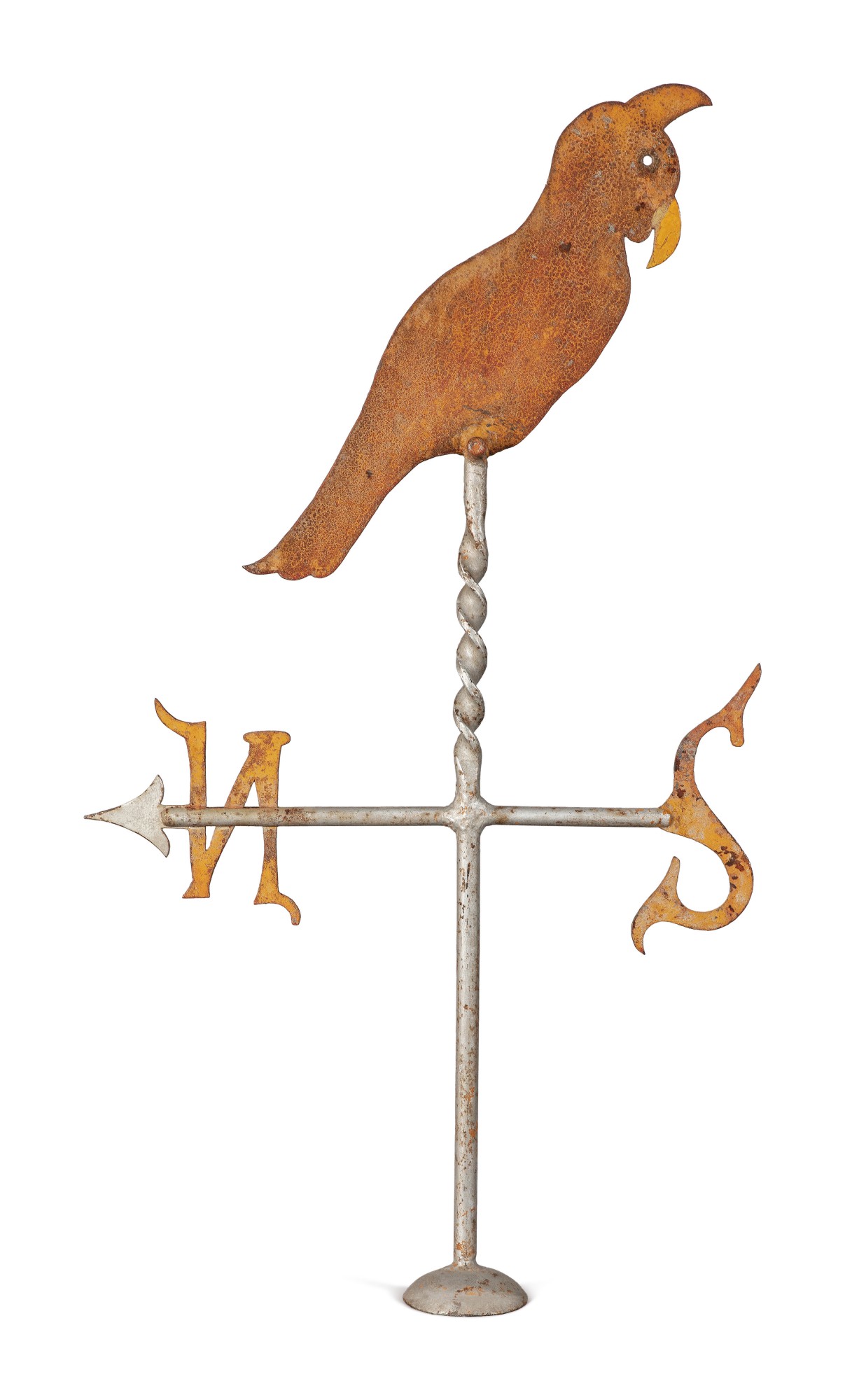 A PAINT-DECORATED SHEET COPPER COCKATOO WEATHERVANE, 20TH CENTURY ...
