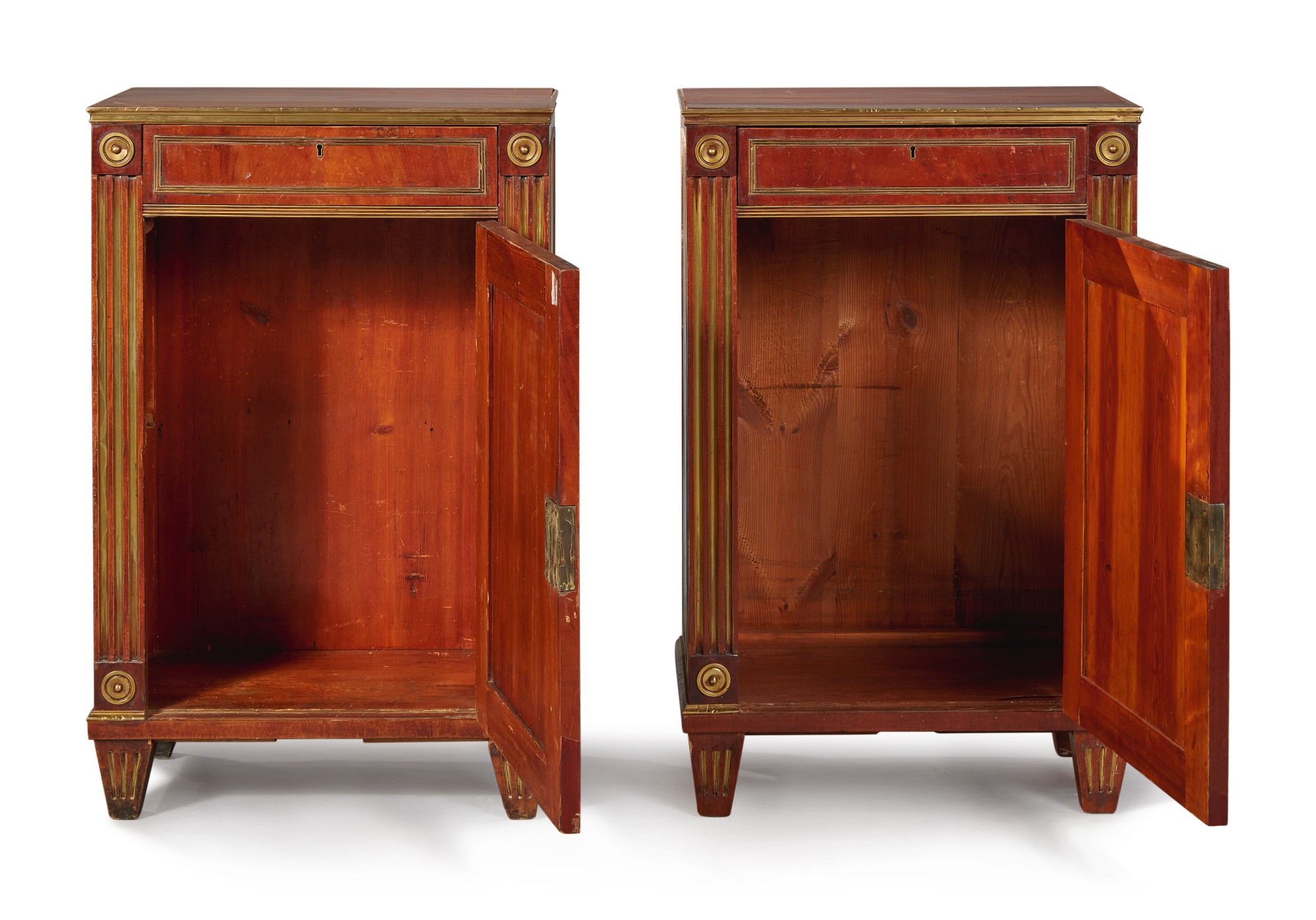 A Pair of Russian Neoclassical Style Brass-Mounted Mahogany Side ...