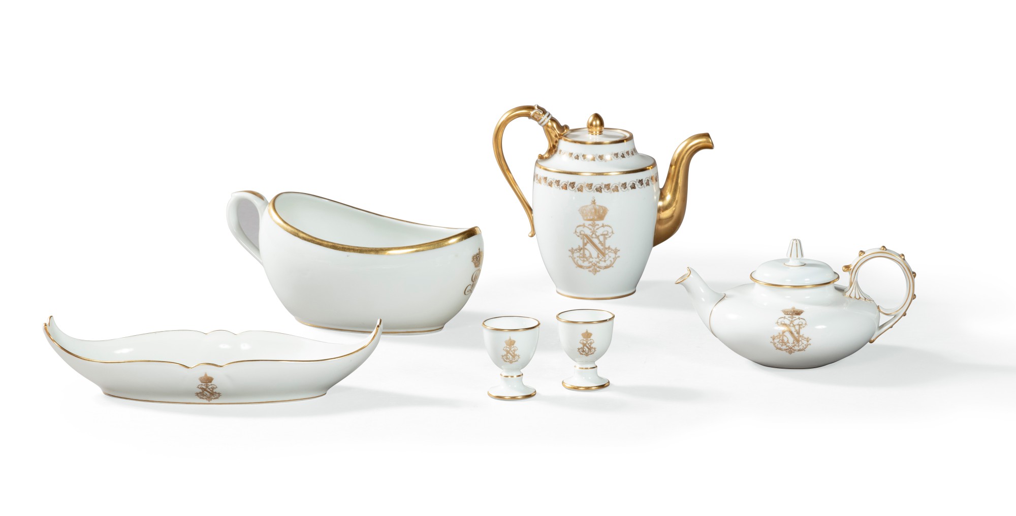 Two porcelain teapots from the Sèvres factory, Napoleon III , from the ...