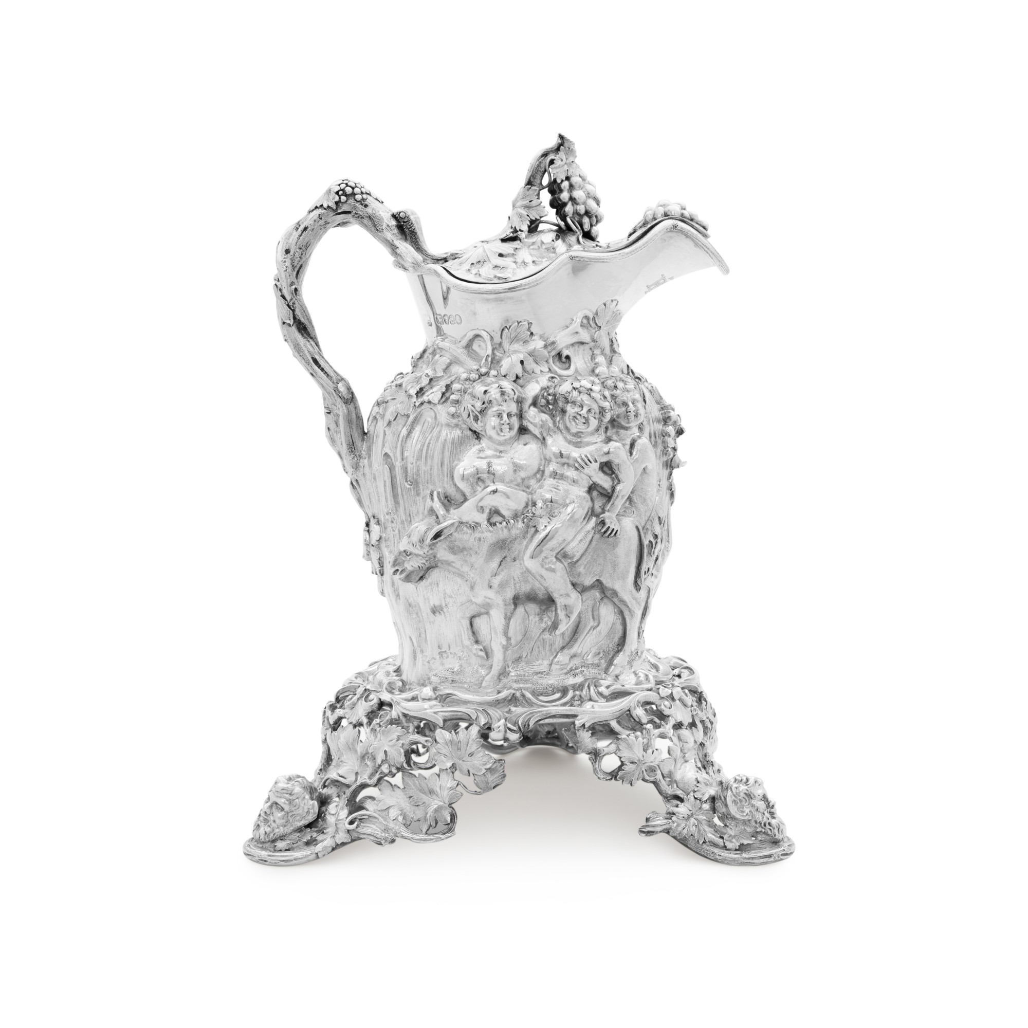 A Victorian Silver Covered Pitcher and Stand, Charles Reily and George ...