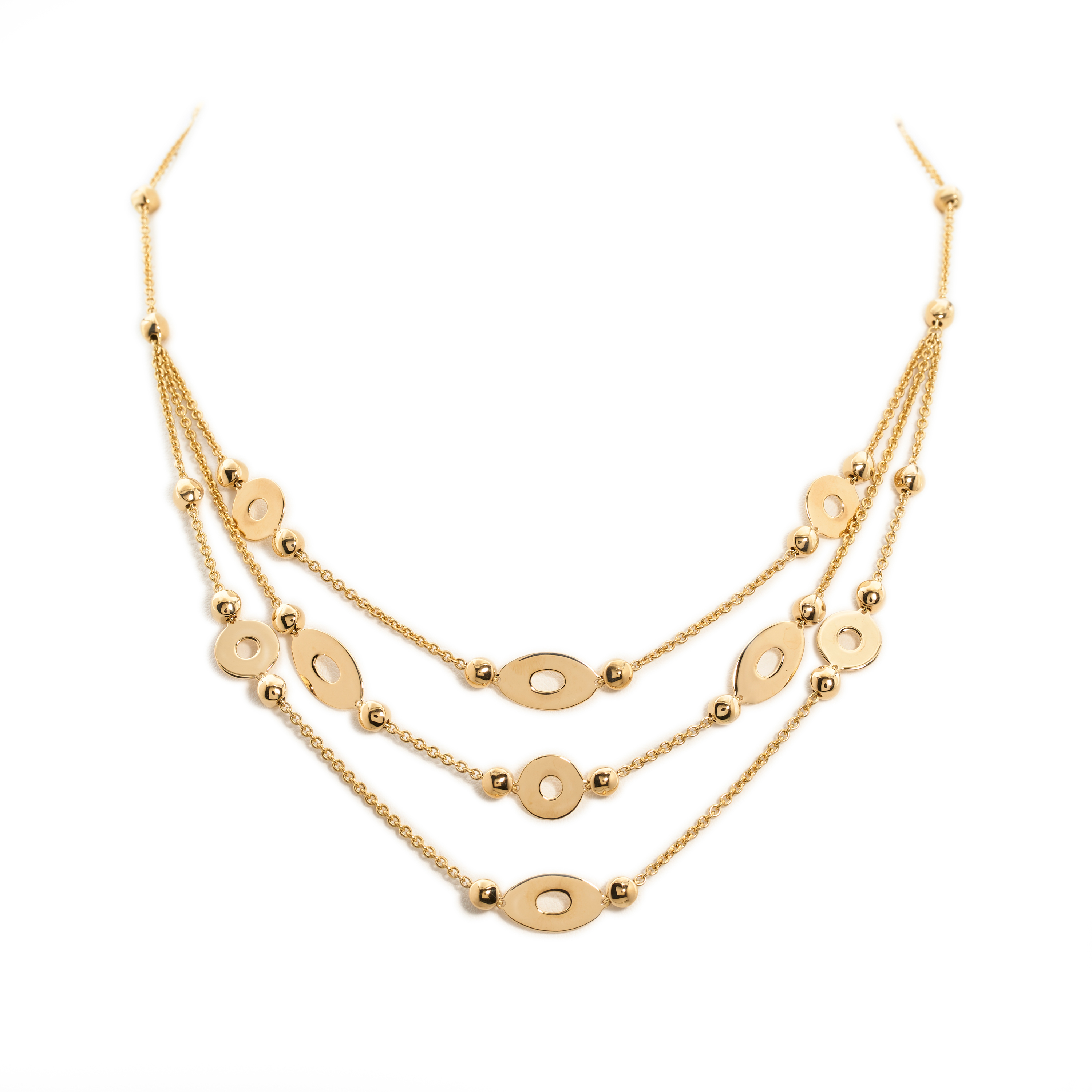 Bvlgari Gold Three-Row Lucea Necklace Available For Immediate Sale At ...