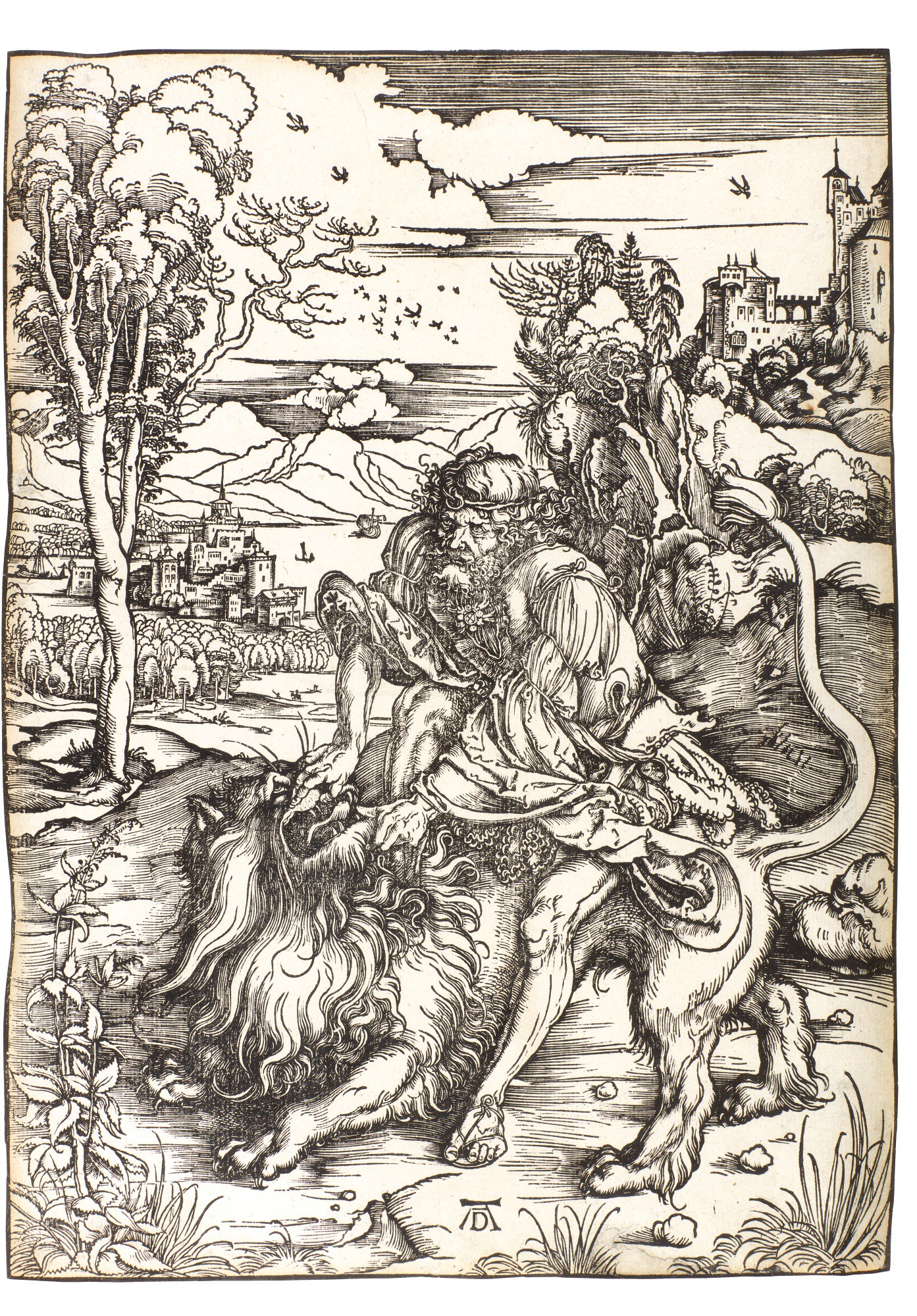 ALBRECHT DÜRER | SAMSON FIGHTING WITH THE LION (B. 2; M., HOLL. 107 ...