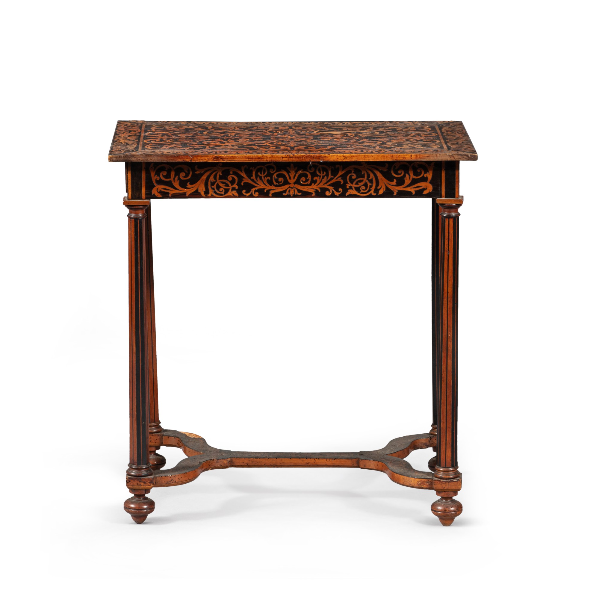 A blackened wood veneered table de milieu, in the taste of Pierre Gole ...