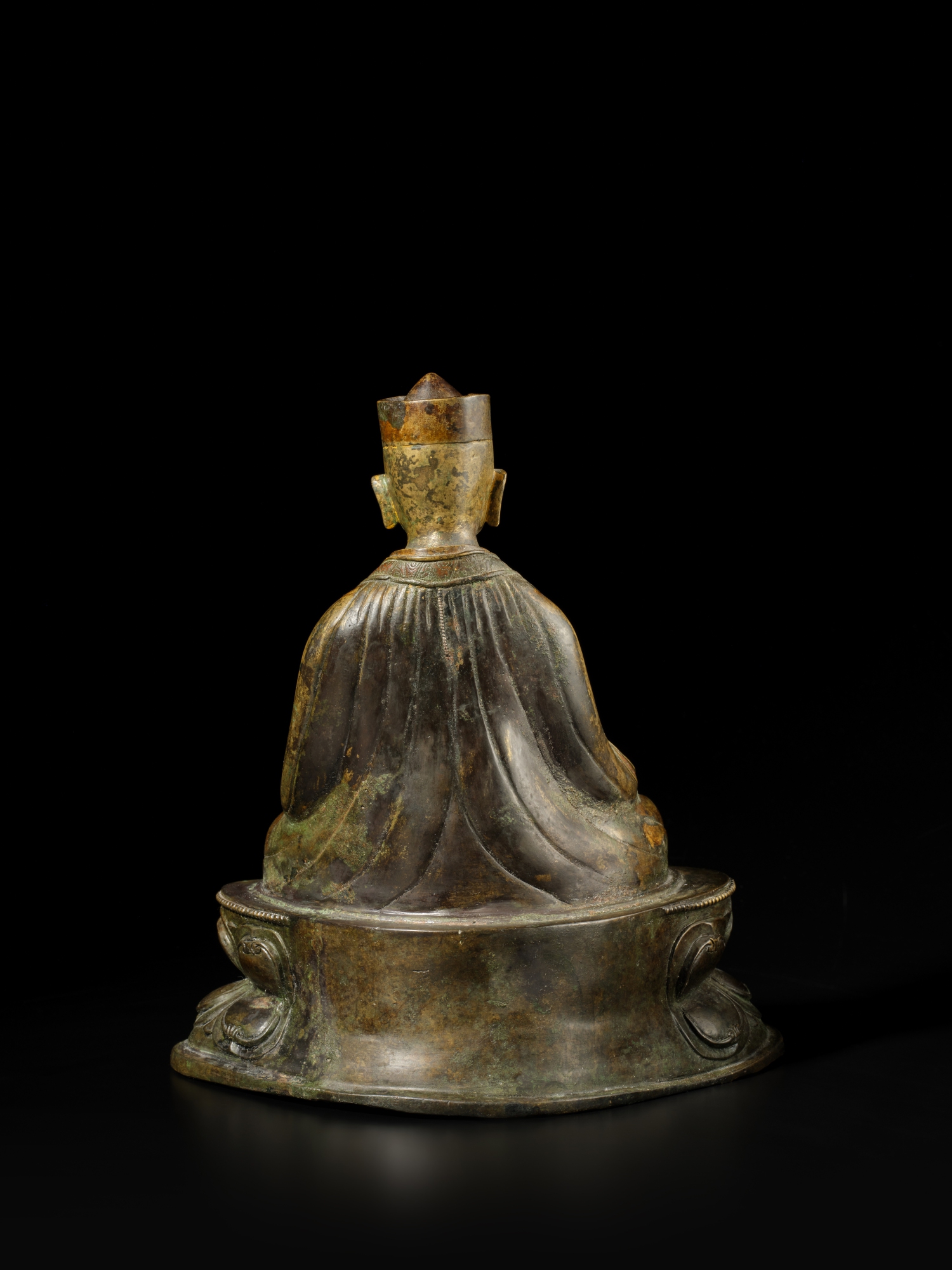 A large copper and silver-inlaid copper alloy figure of the First ...