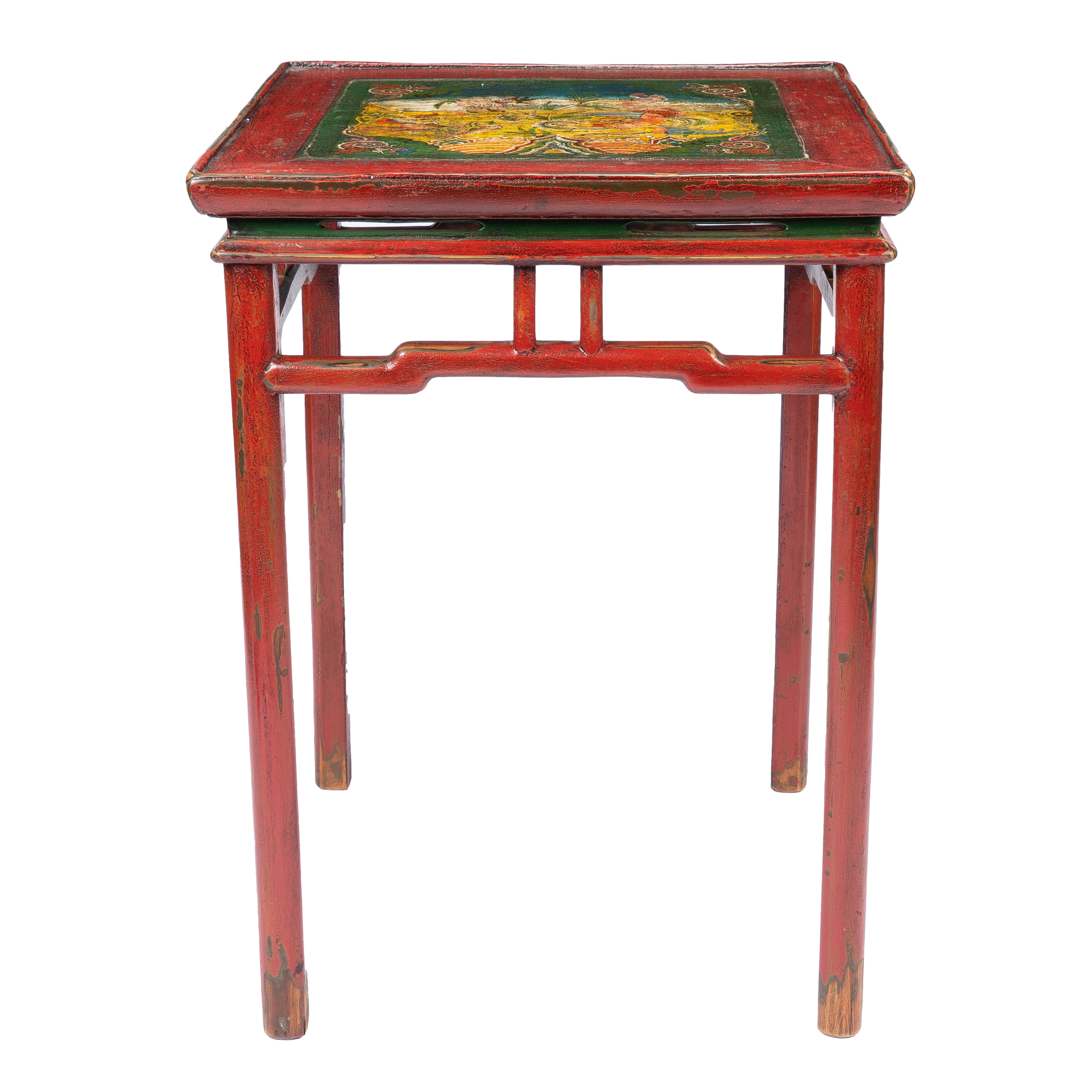 Vintage Tibetan Red Lacquered Side Table Available For Immediate Sale ...