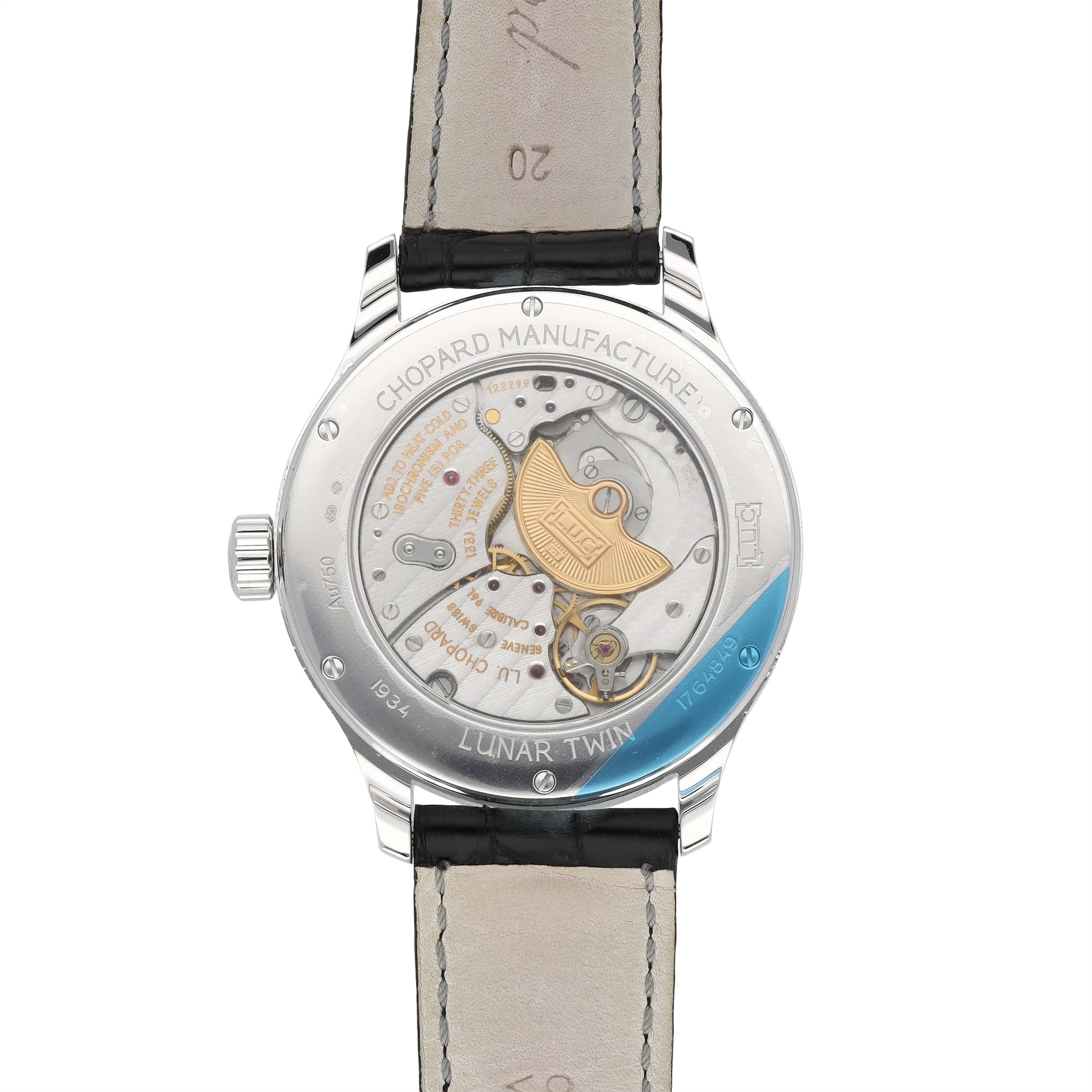 L.U.C Lunar Twin, ref. 161934-101 | A white gold wristwatch with date ...