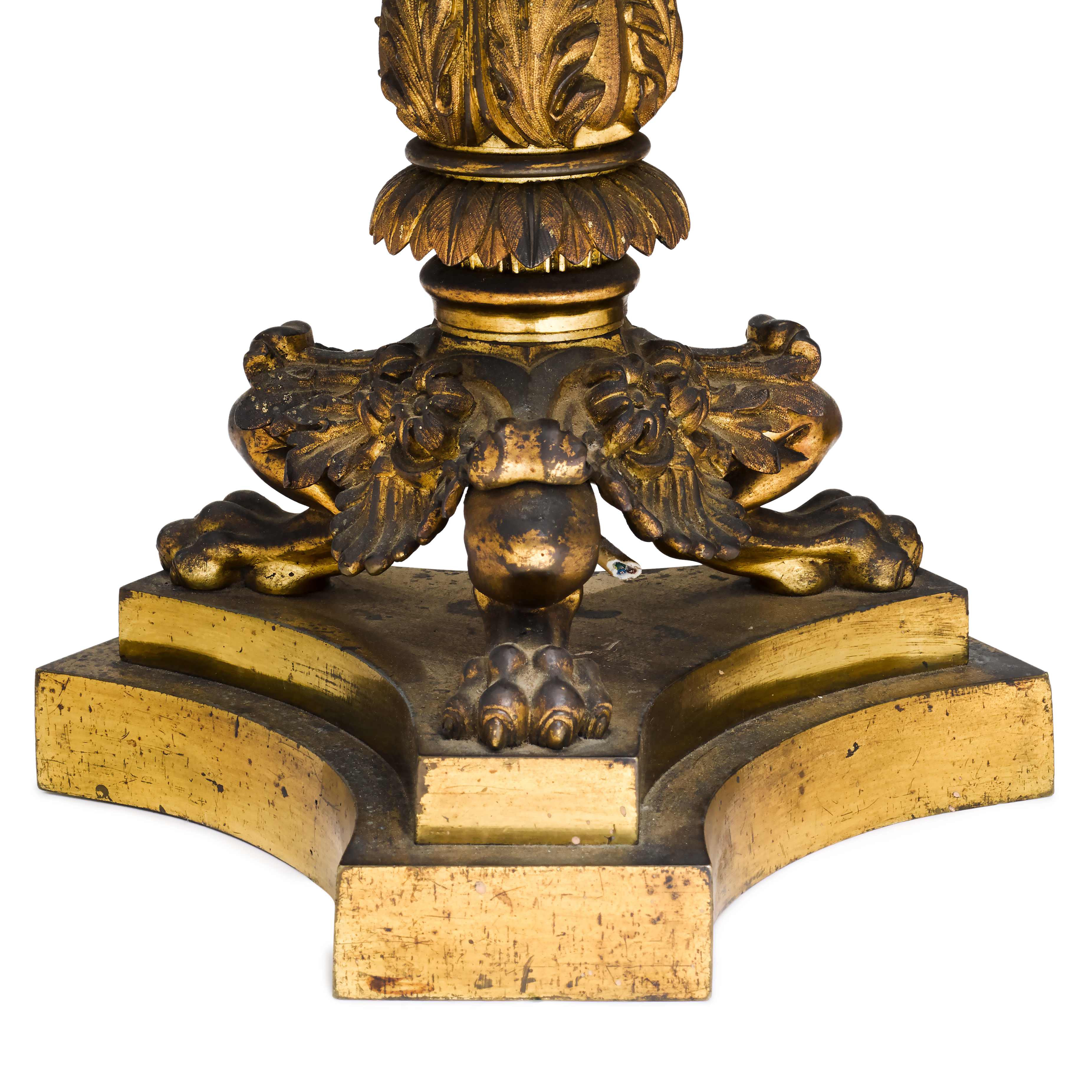 A pair of George IV gilt-brass lamps, circa 1825, attributed to William ...