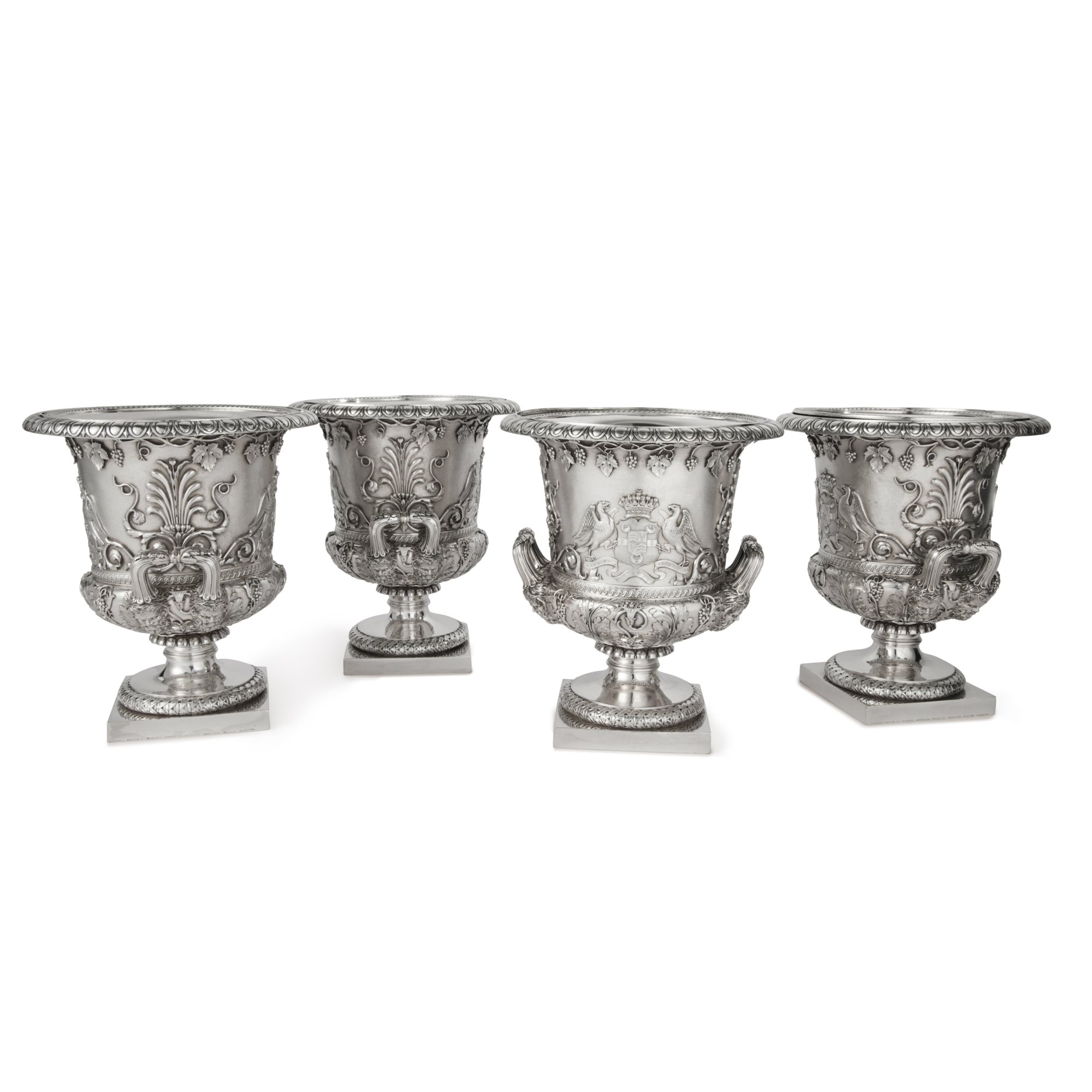A Set of Four George III Silver Wine Coolers, Paul Storr retailed by ...