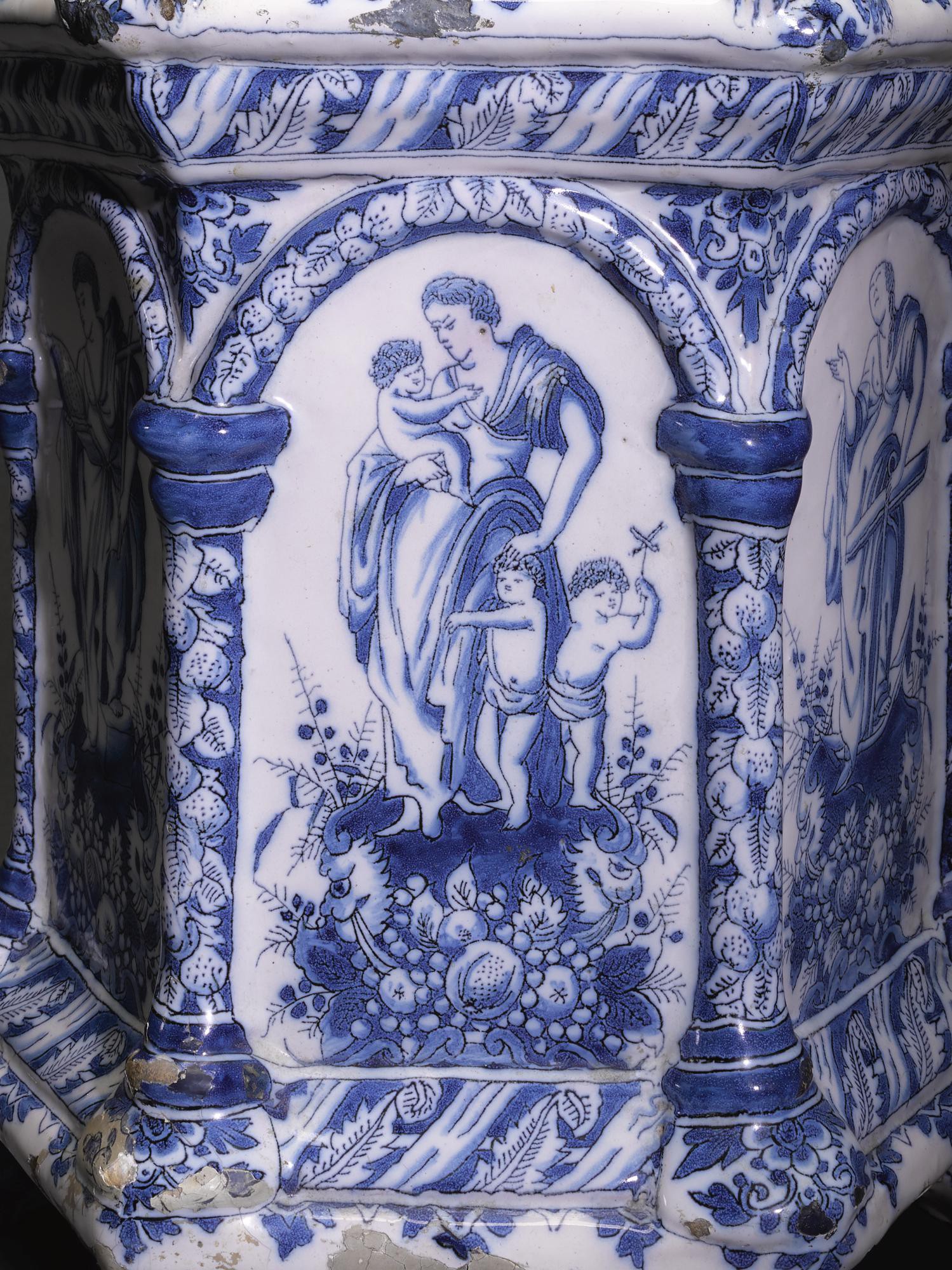 A Dutch Delft flower pyramid or tulipière, 1687-1701, Adrianus Kocx, De ...