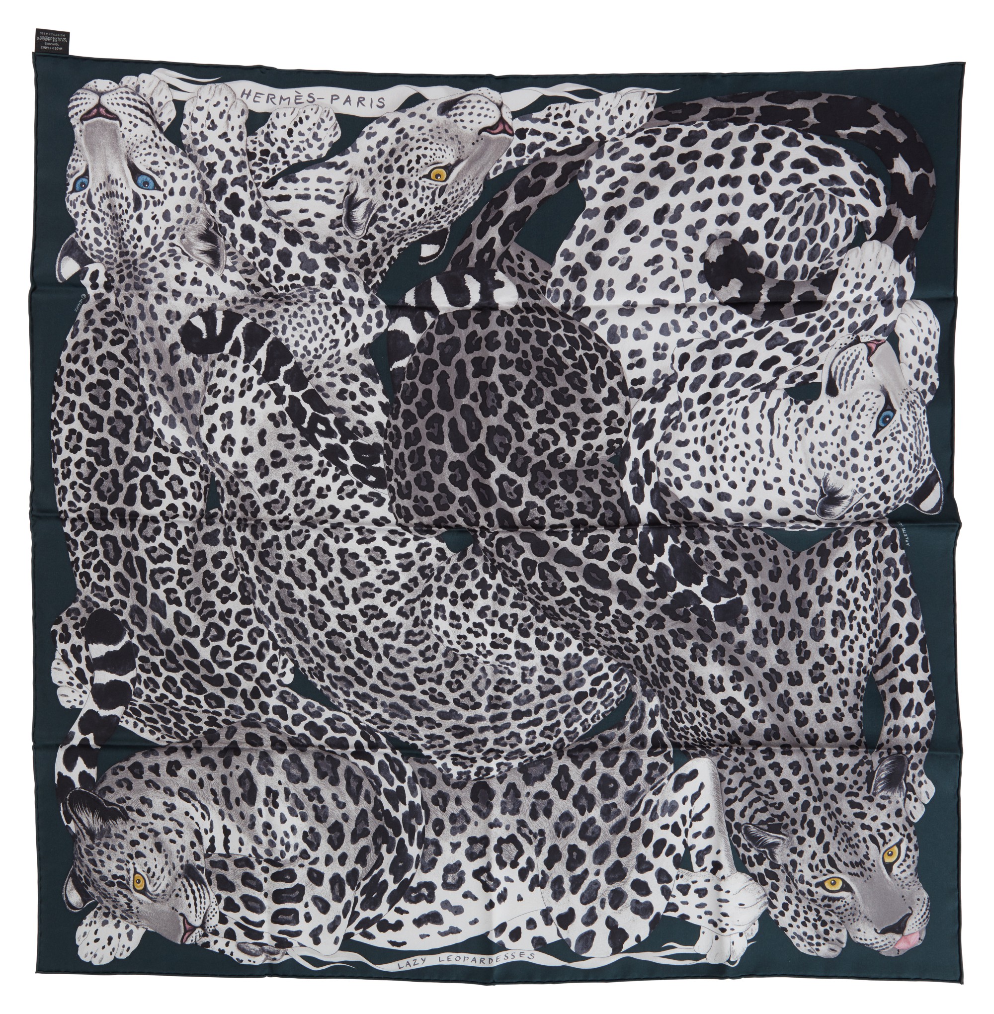 Hermès Multicolor Silk Lazy Leopardesses By Arlette Ess Scarf 90 ...