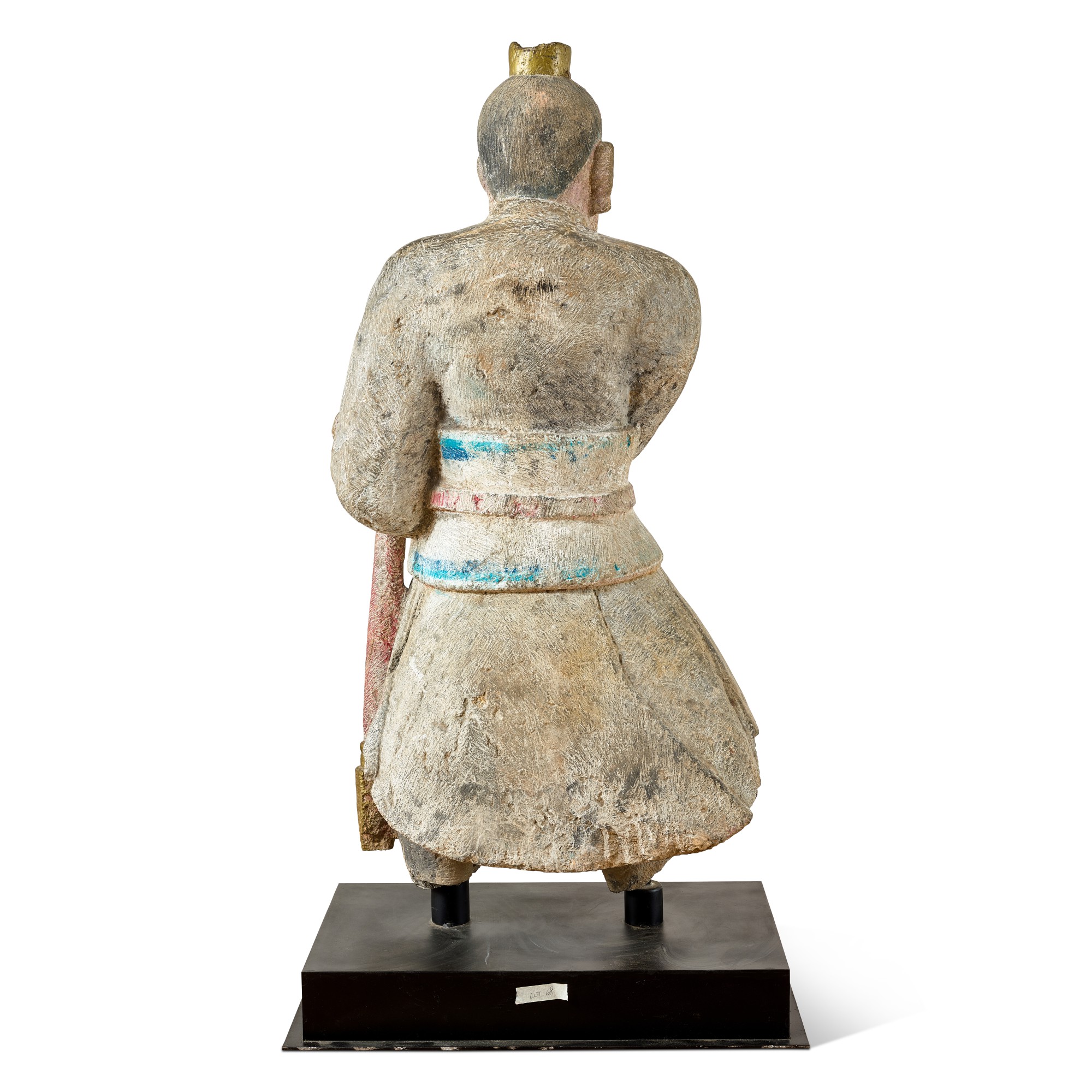 A LARGE CARVED BLACK GRANITE FIGURE OF A LOKAPALA LIAO – JIN DYNASTY ...