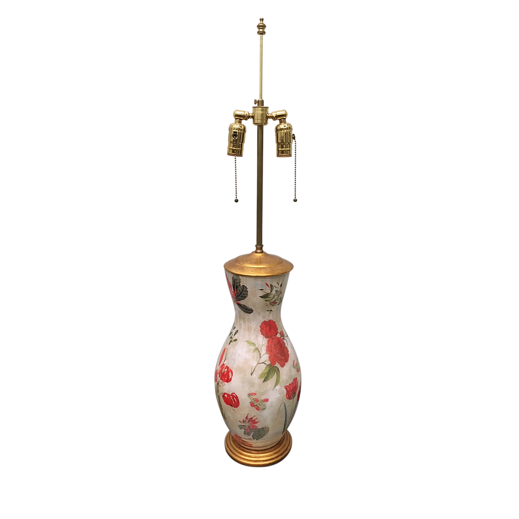 Vintage English Hand Rendered Floral Decoupage Table Lamp Available For ...