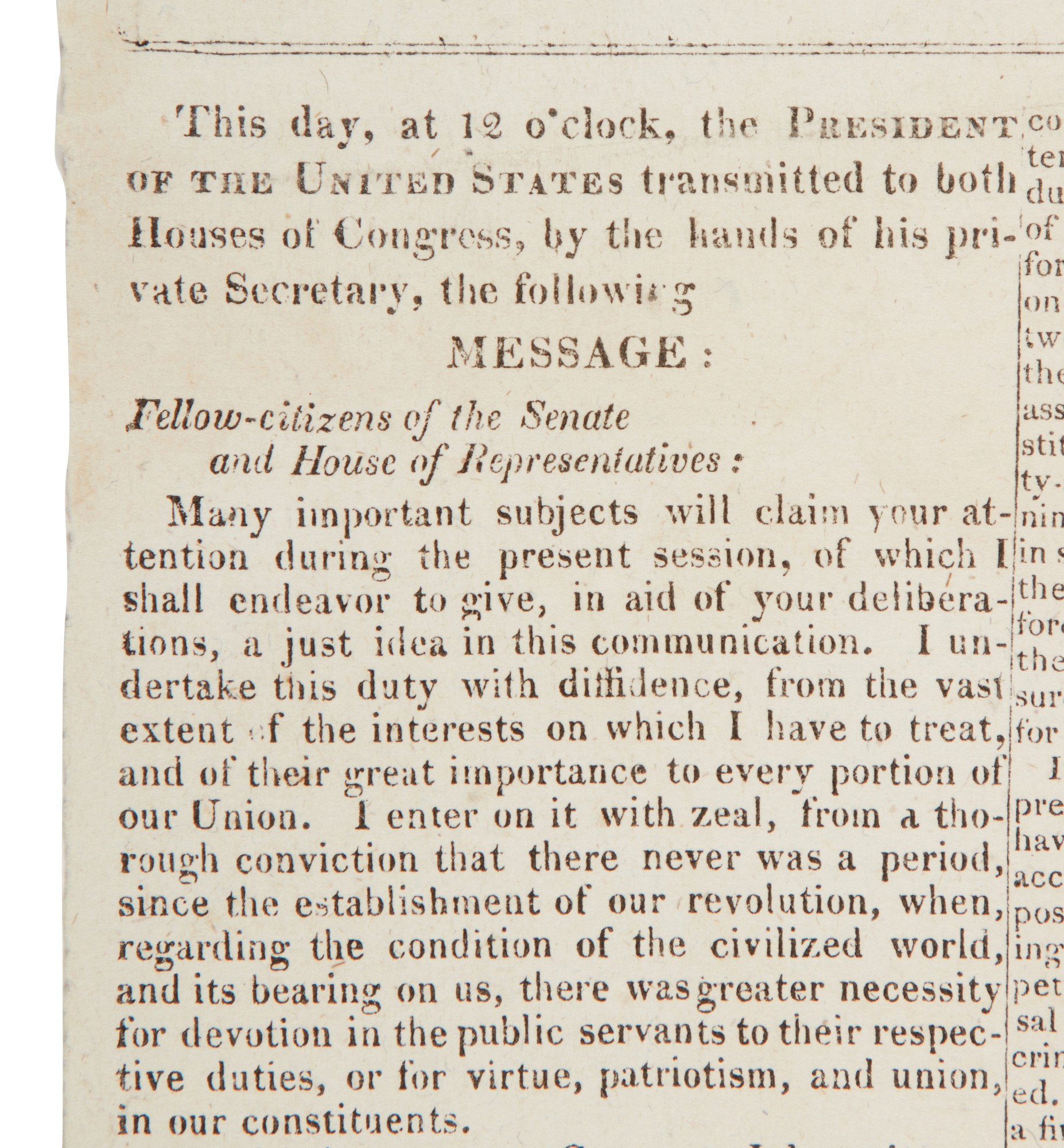Monroe, James | First printing of the Monroe Doctrine | Making Our ...