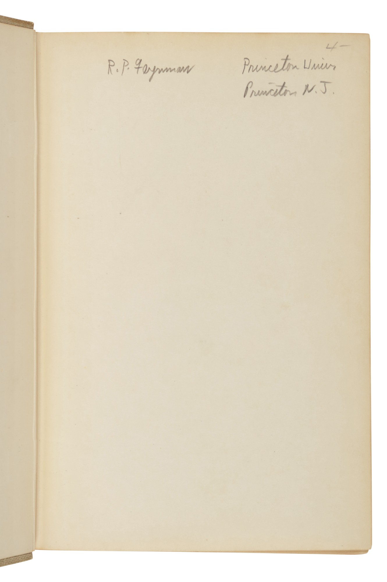 Richard Feynman's graduate school books of psychology, signed by him ...