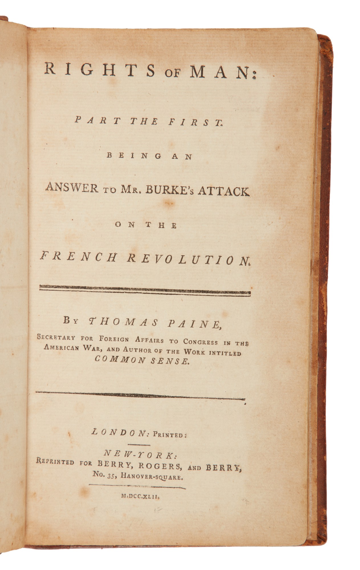 Paine, Thomas | Rights of Man | Making Our Nation: Constitutions and ...