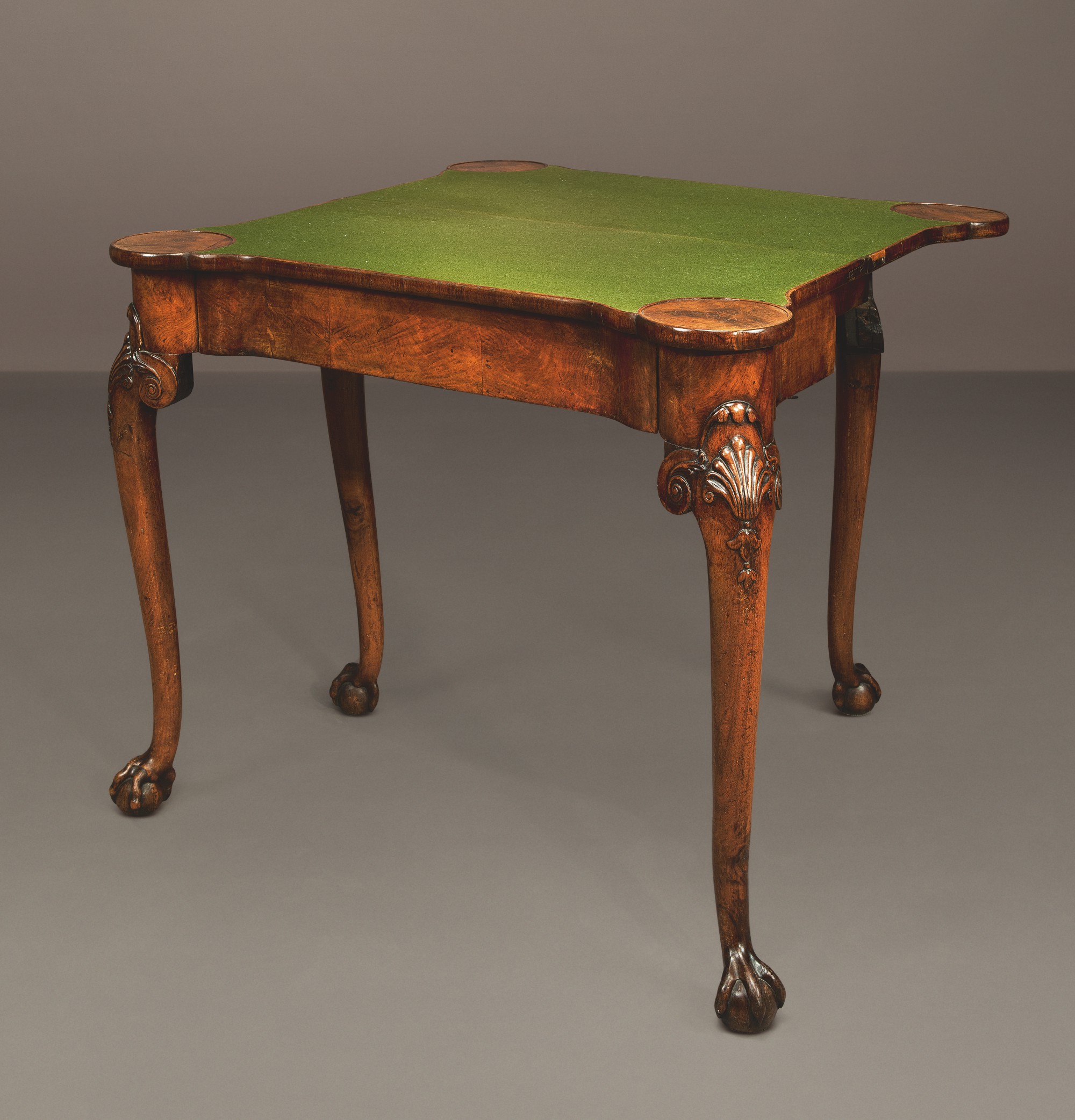 A GEORGE II WALNUT GAMES TABLE, CIRCA 1735 | STYLE: Furniture, Silver ...