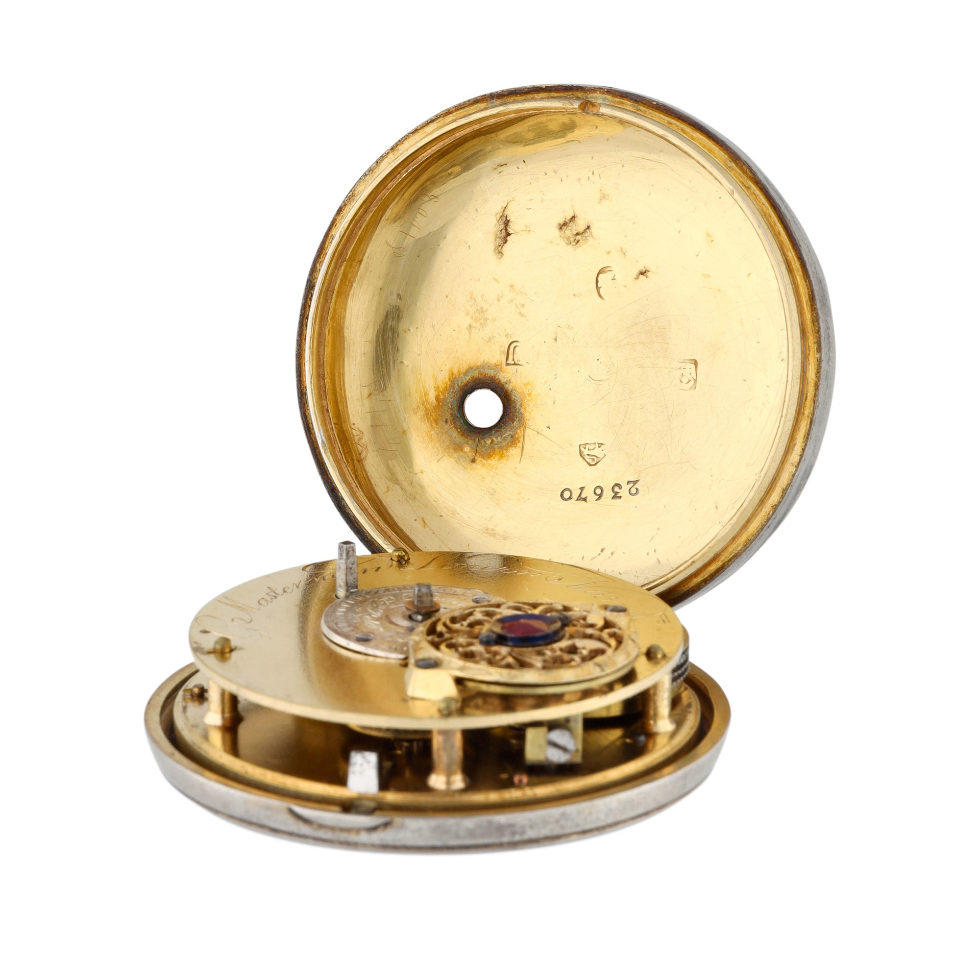 No. 16526 A simple automaton verge watch bearing the signature G ...