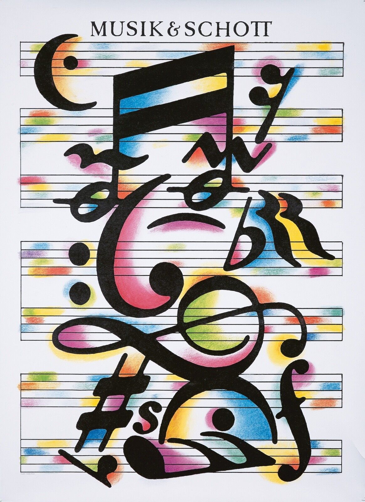 Vintage Musik & Schott Notes German Music Poster Available For ...