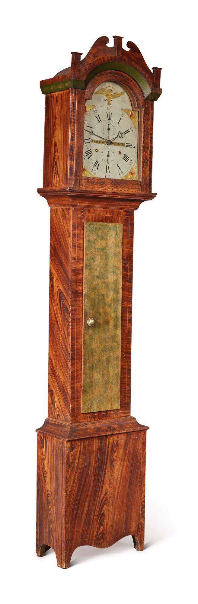 Federal Paint-Decorated Pine Tall Case Clock, Works by Riley Whiting ...