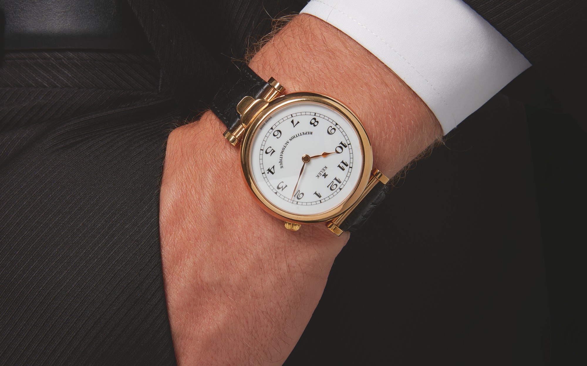 KELEK | A GOLD PLATED AUTOMATIC MINUTE REPEATING WRISTWATCH CIRCA 2000 ...