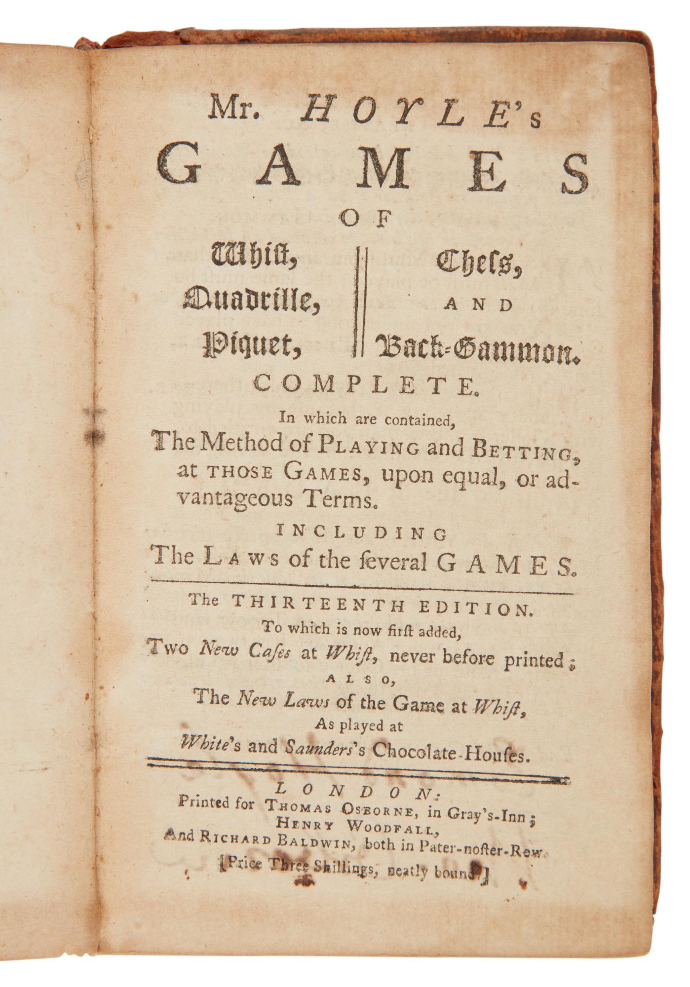 Hoyle, Edmond | So popular a work as to be pirated by unscrupulous ...