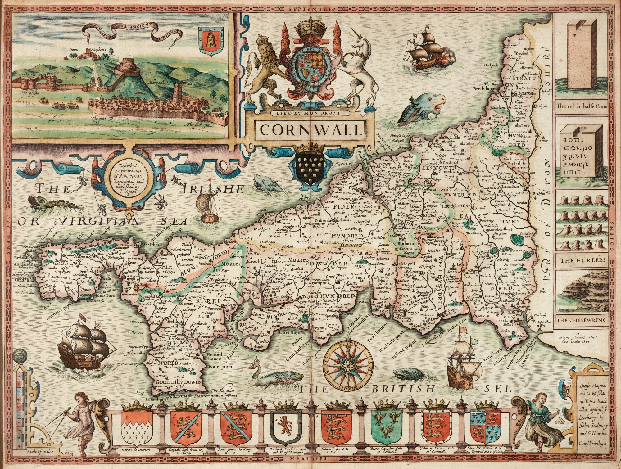 SPEED | Maps of Cornwall and Hampshire, 1627 | Travel, Atlases, Maps ...