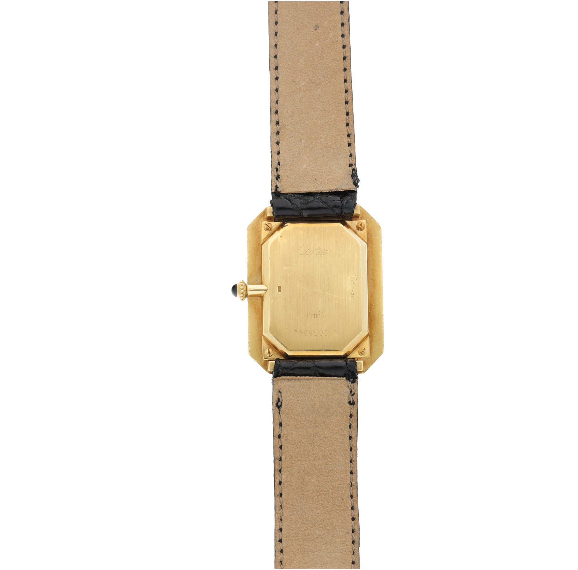 CHRISTALLOR A YELLOW GOLD RECTANGULAR WRISTWATCH WITH TRIPLE-STEP BEZEL ...