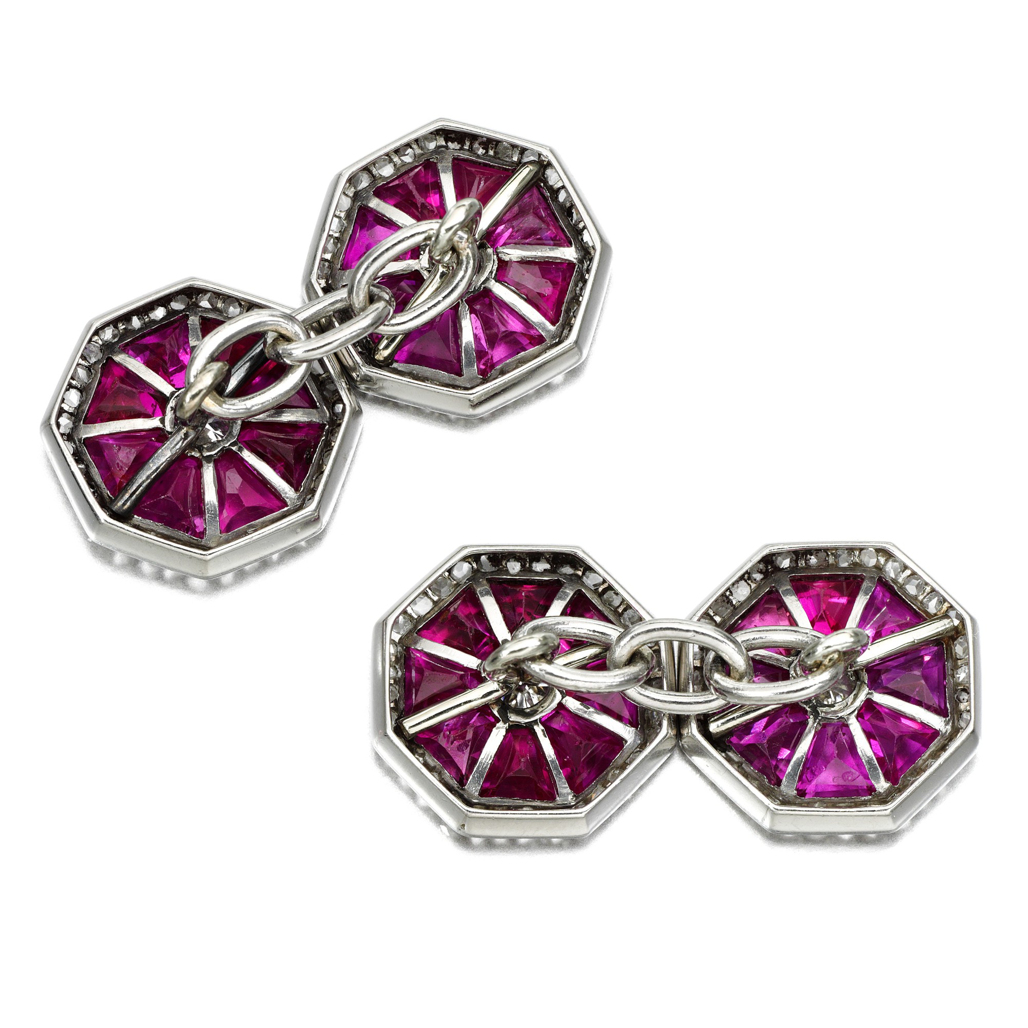 Pair of ruby and diamond cufflinks | A Gentleman’s Cabinet of ...