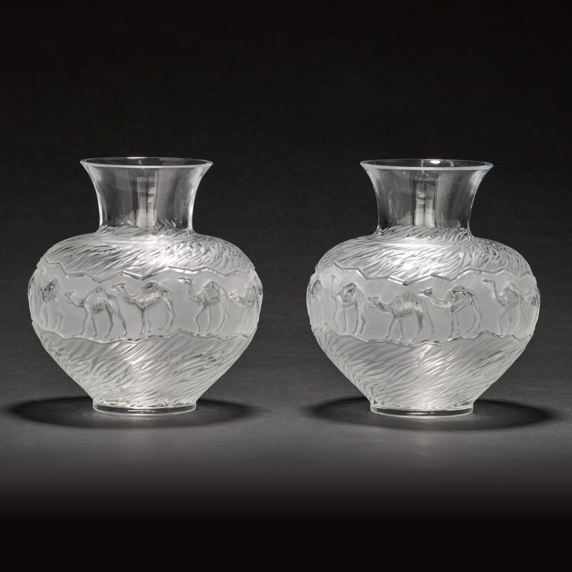 A pair of Lalique glass camel vases, modern | STYLE London: Furniture ...