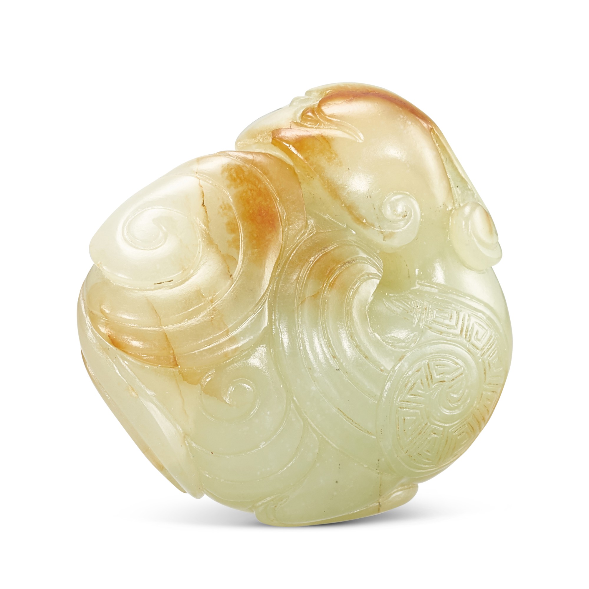 A celadon and russet jade figure of a phoenix, Ming dynasty, 17th ...