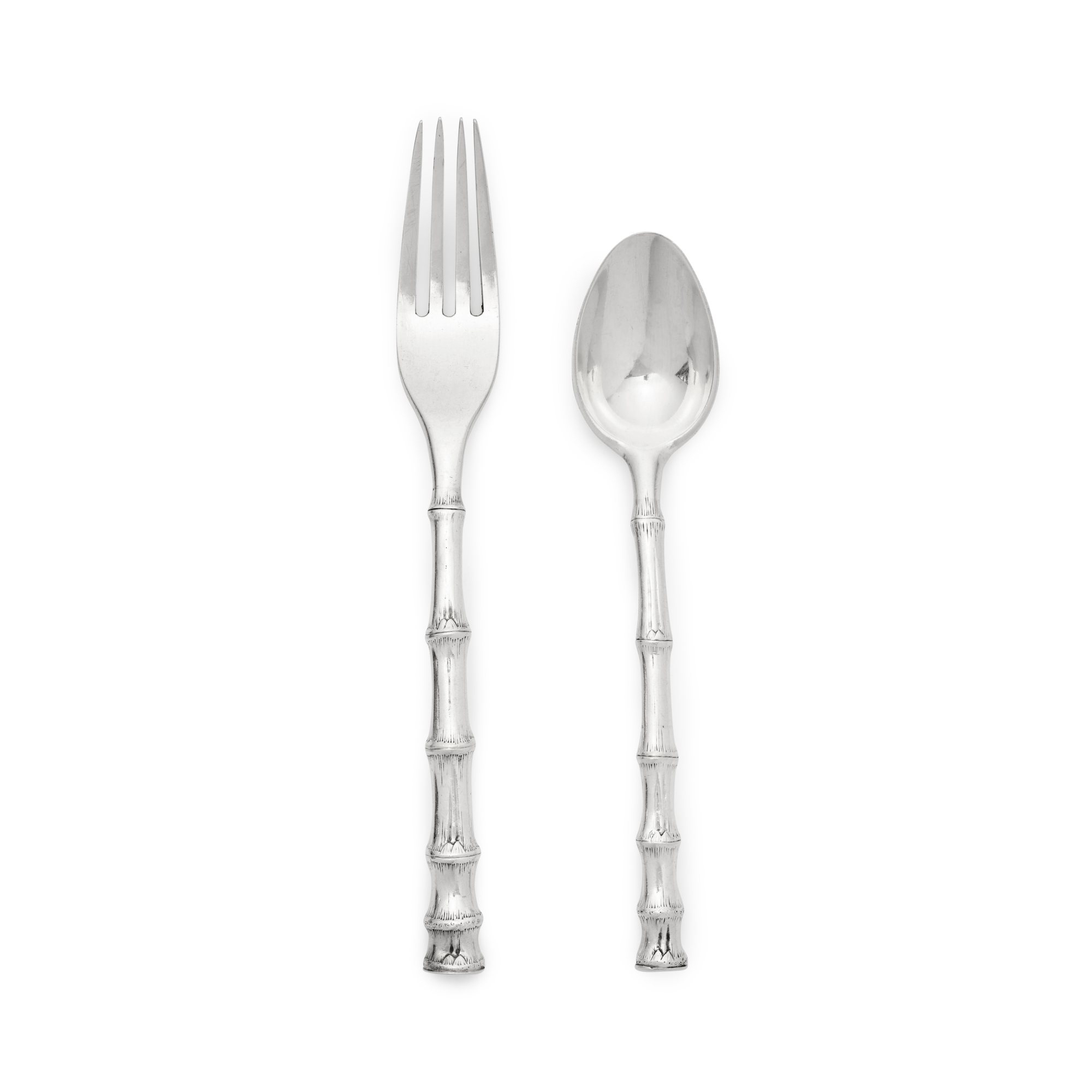 A Japanese Export Silver Bamboo Pattern Flatware Service, Musashiya ...