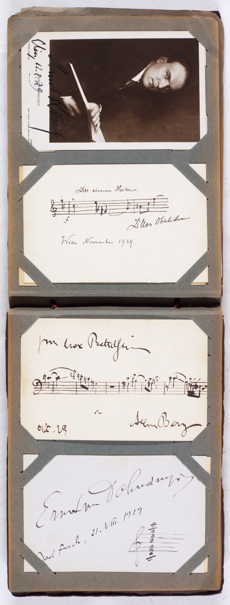 Composers and musicians. 6 autograph albums, including musical ...