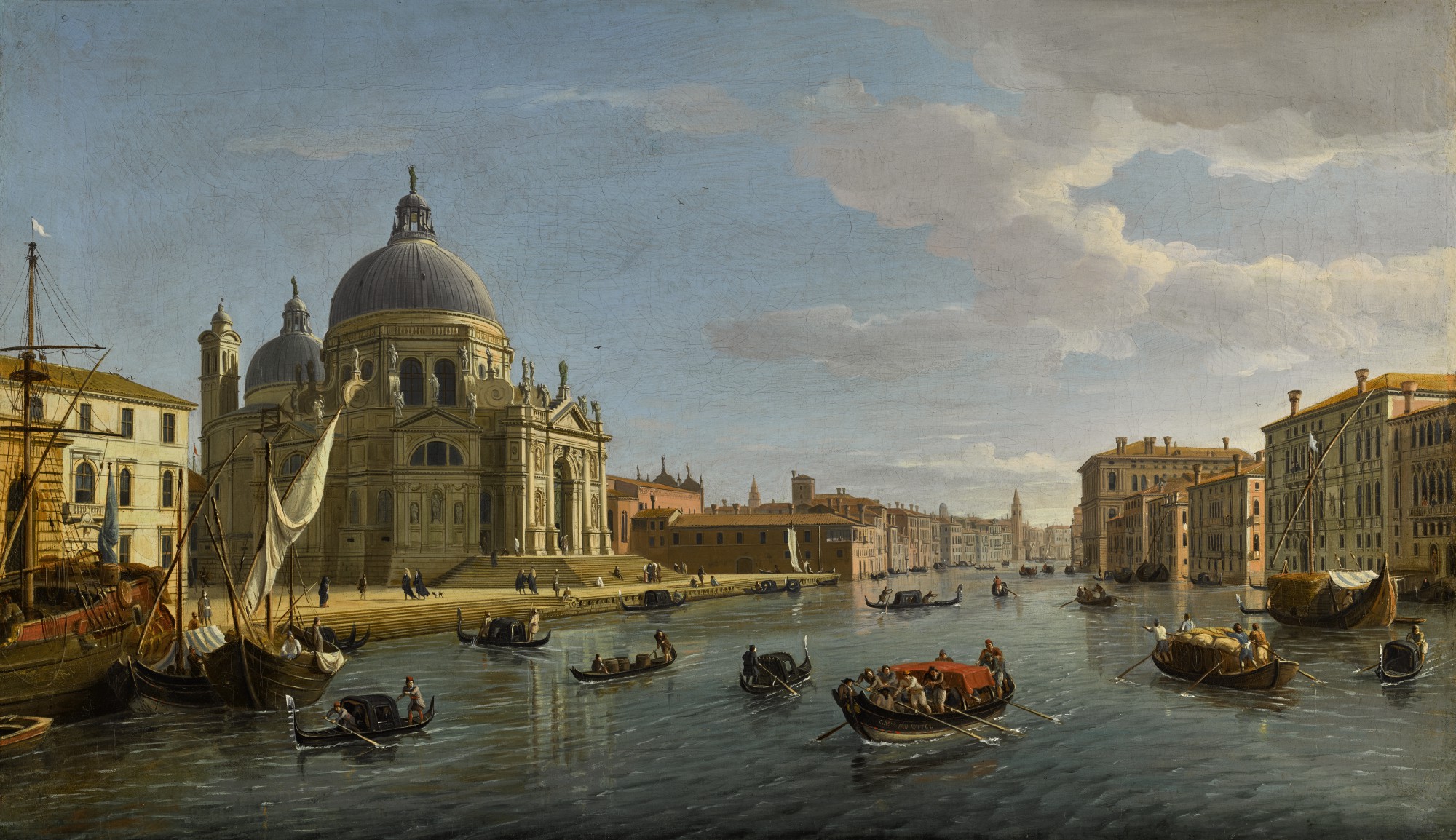 Venice, Santa Maria della Salute and the entrance to the Grand Canal ...
