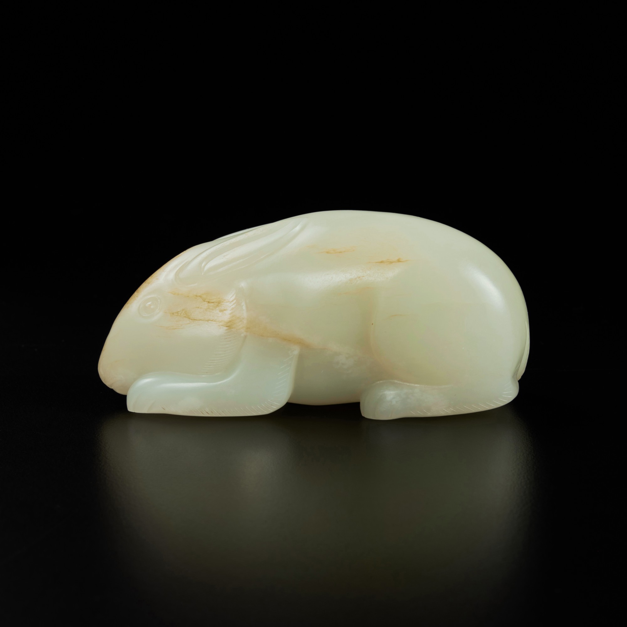 white and russet jade figure of a rabbit, Qing dynasty | 清 白玉雕瑞兔把件 ...