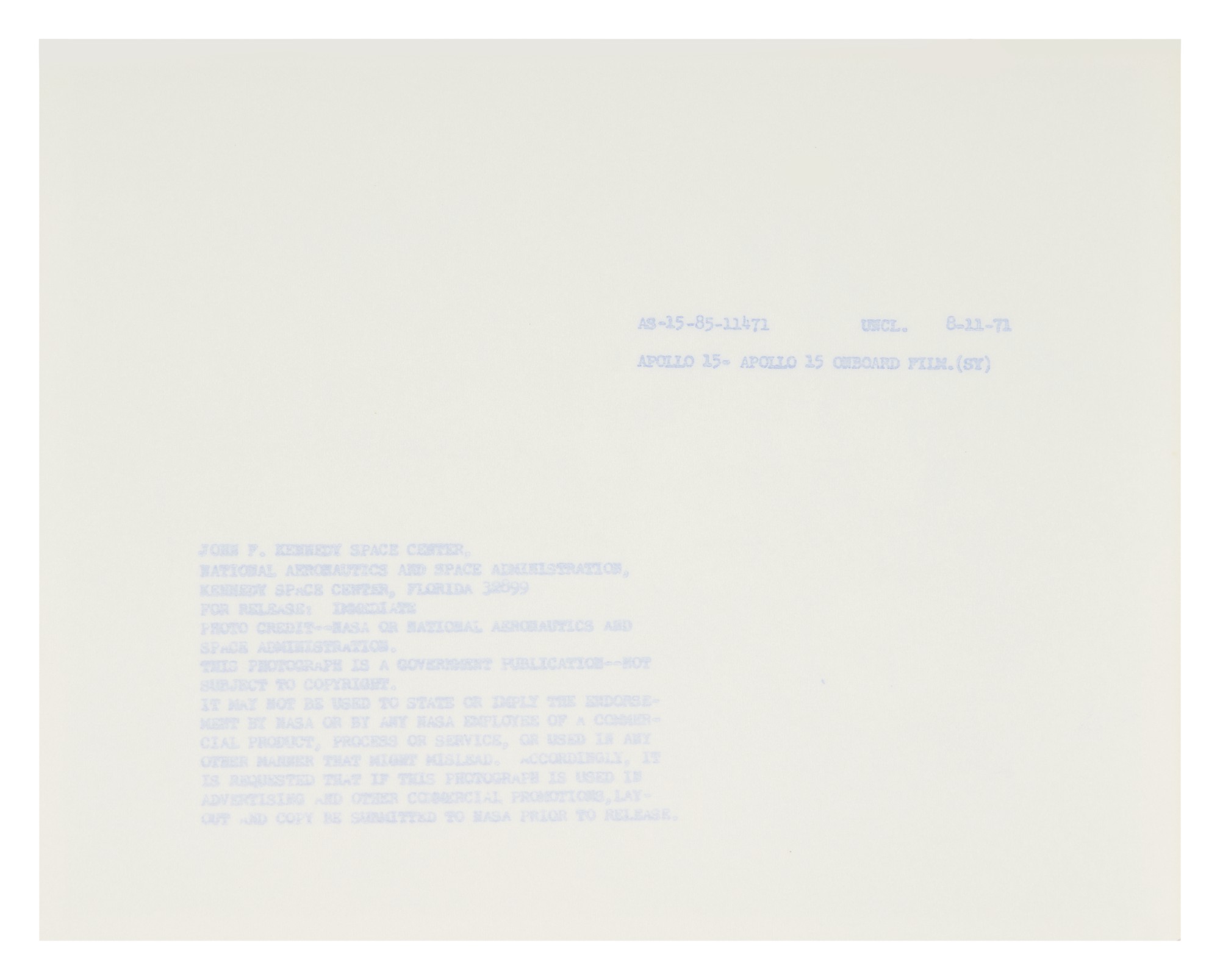 [APOLLO 15] EVA AT THE HADLEY-APENNINE LANDING SITE, INSCRIBED BY SCOTT ...