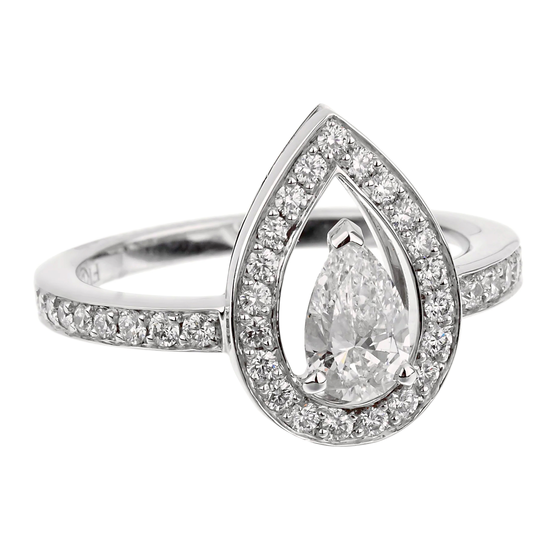 Fred Of Paris Platinum And 0.52ct Pear Shape Diamond Lovelight ...