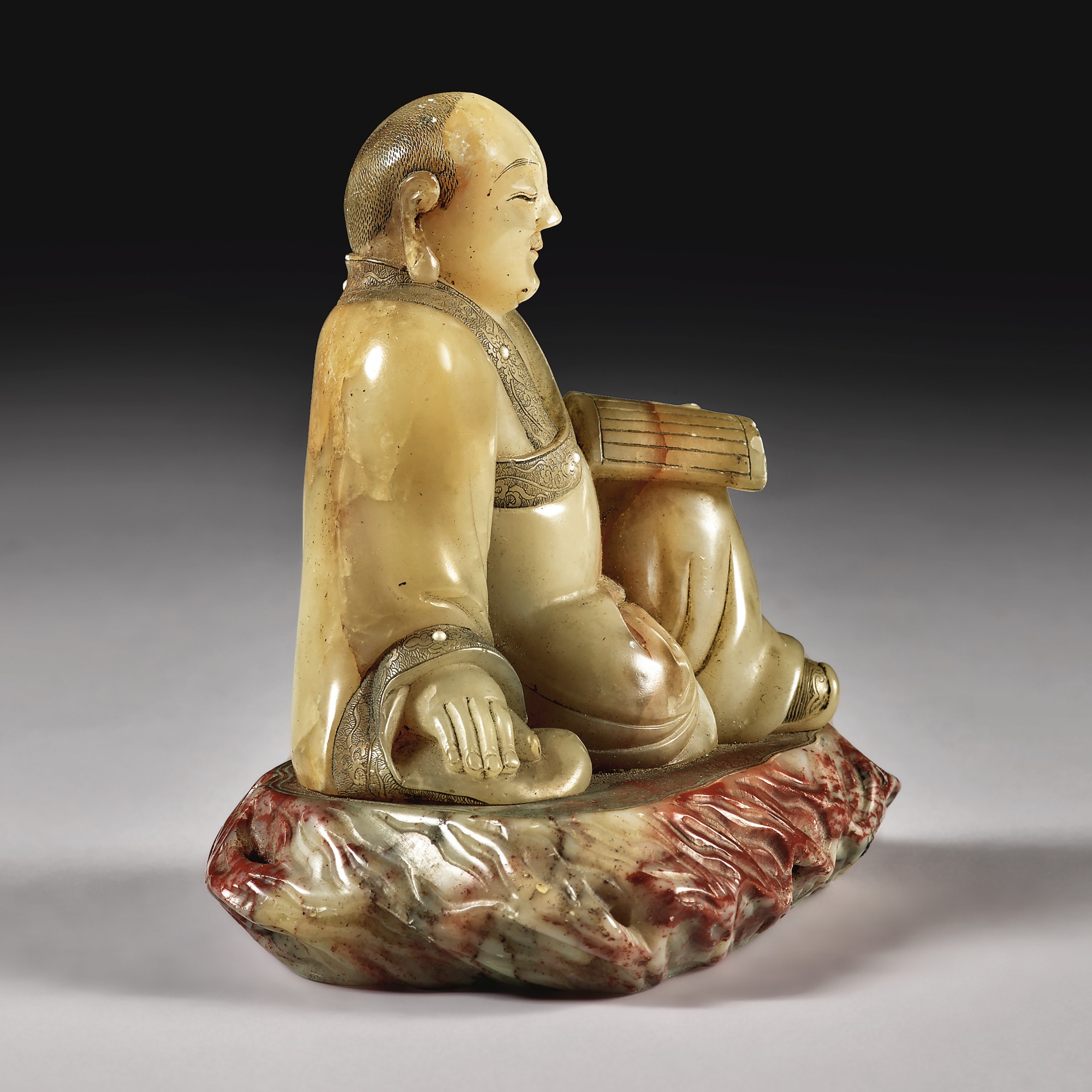 A soapstone figure of a Luohan, attributed to Zhou Bin, 17th / 18th ...