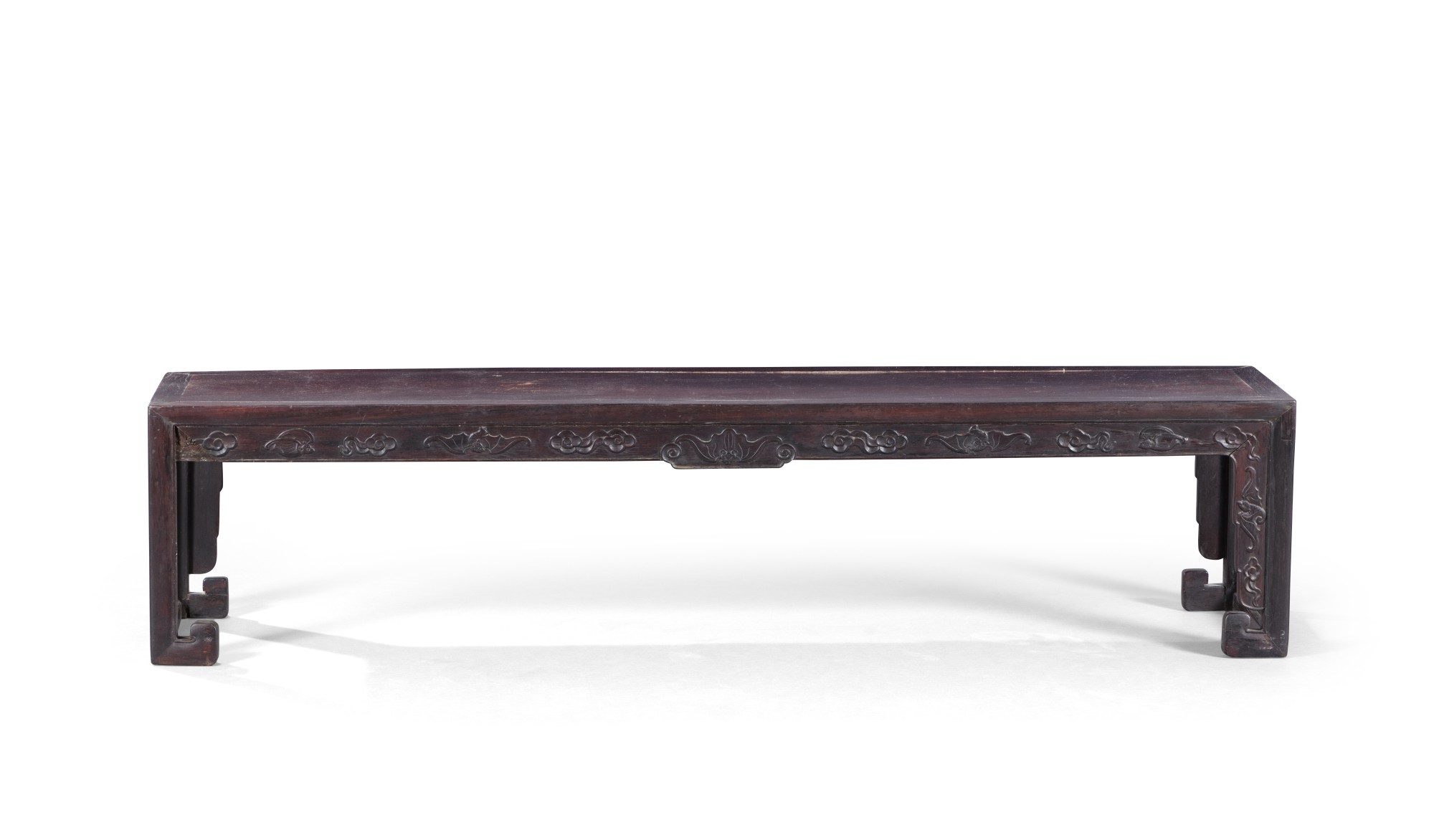 A hongmu low bench carved with bats and clouds Late Qing dynasty | 清晚期 ...