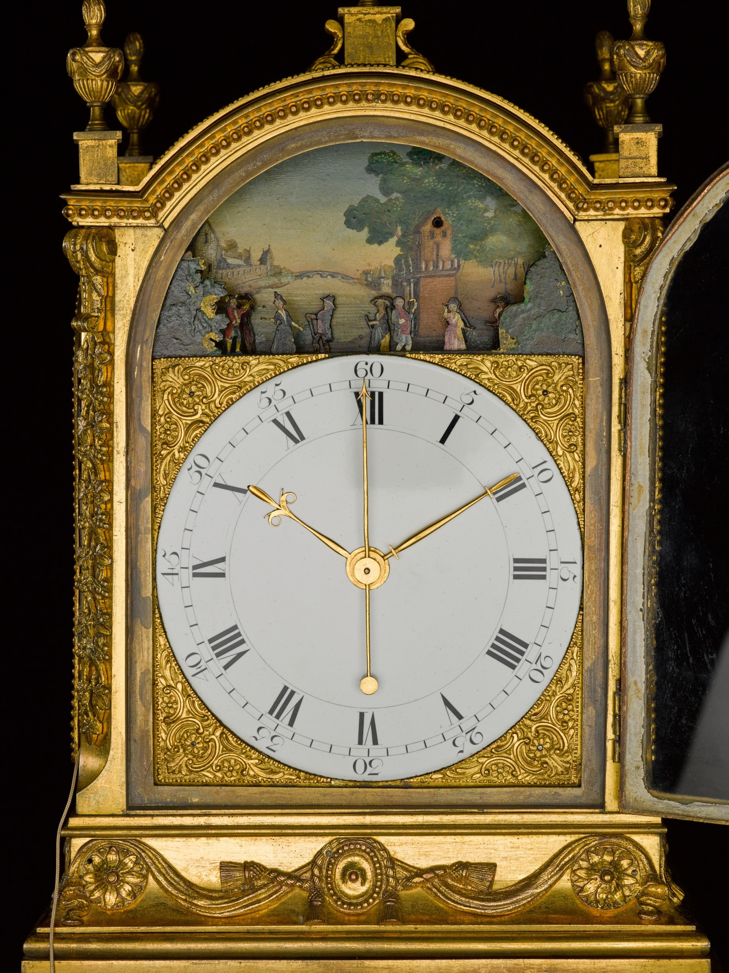 A George III gilt-brass quarter striking musical automaton table clock ...