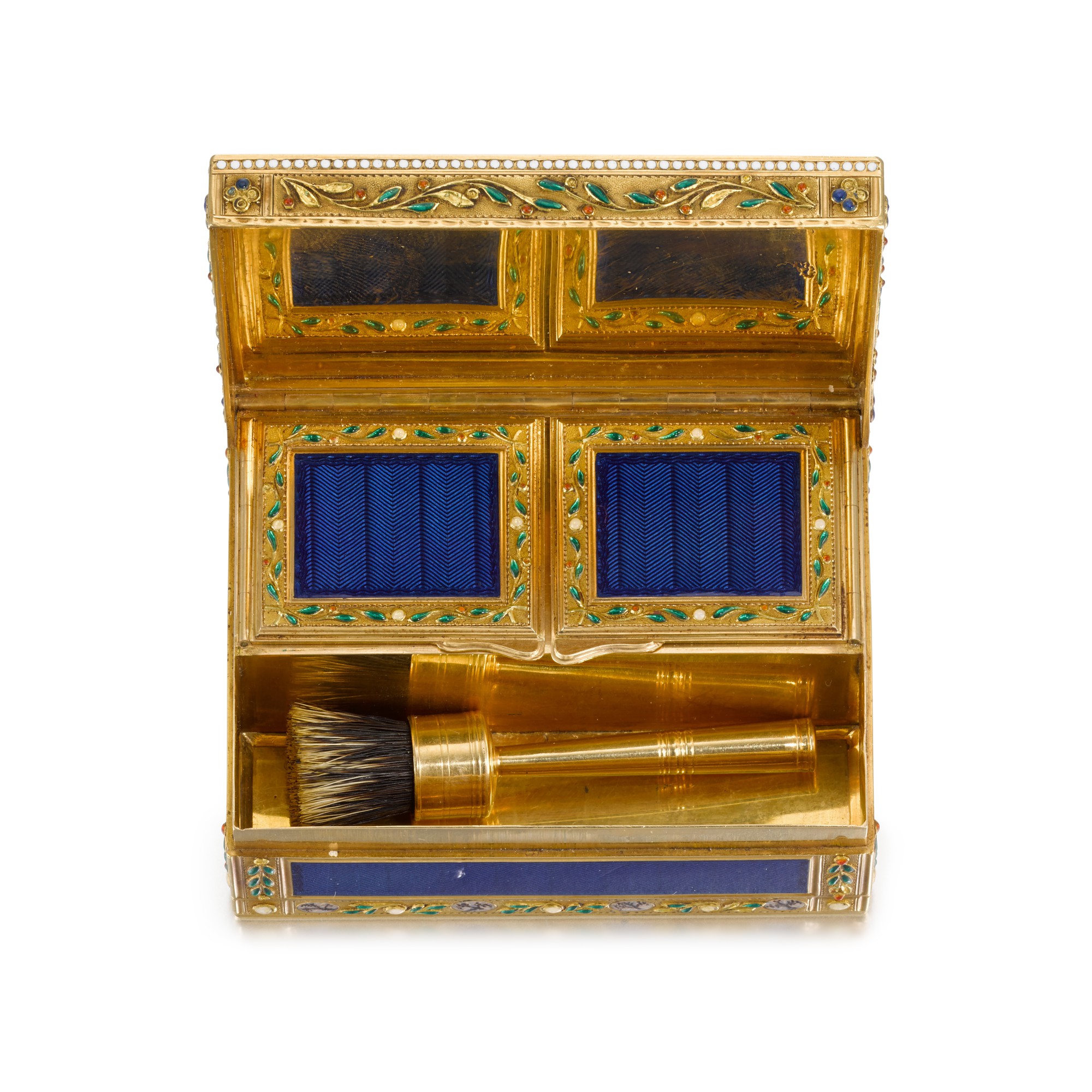 A gold and enamel boîte-à-mouches, perhaps French, 19th century in ...