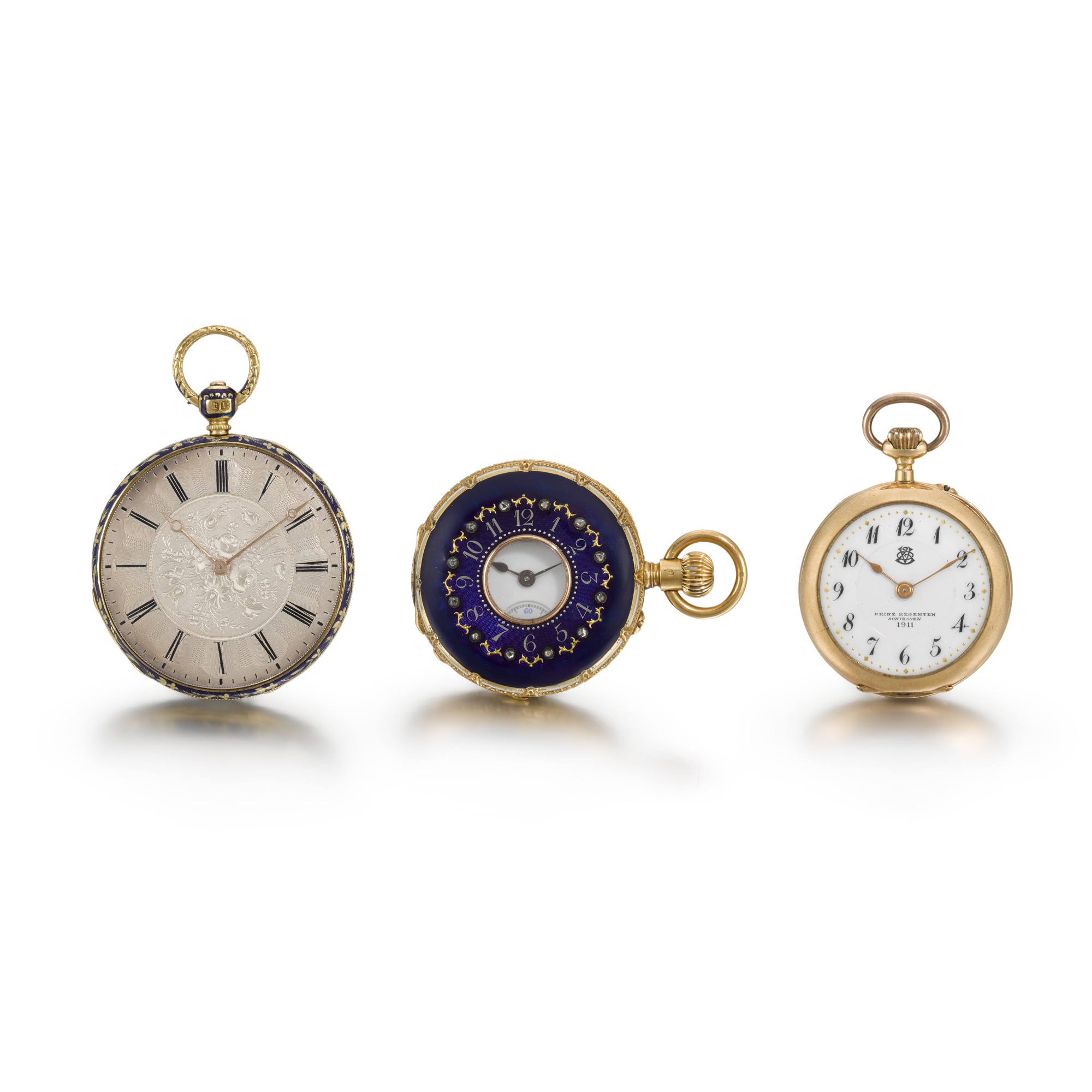 Three Gold And Enamel Pocket Watches | Fine Watches Including ...